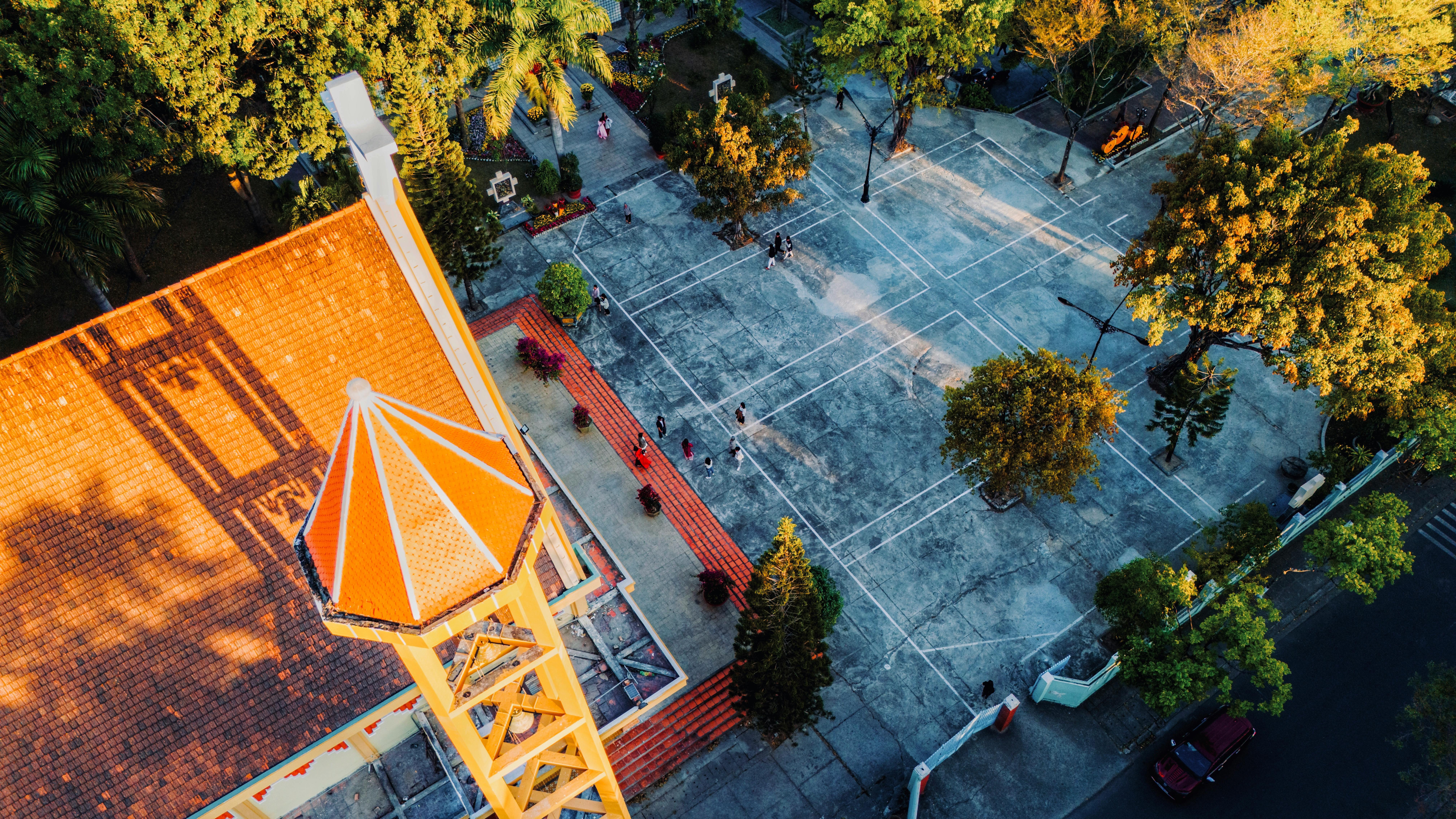 Aerial View of Phương Nghĩa Church in Kon Tum · Free Stock Photo