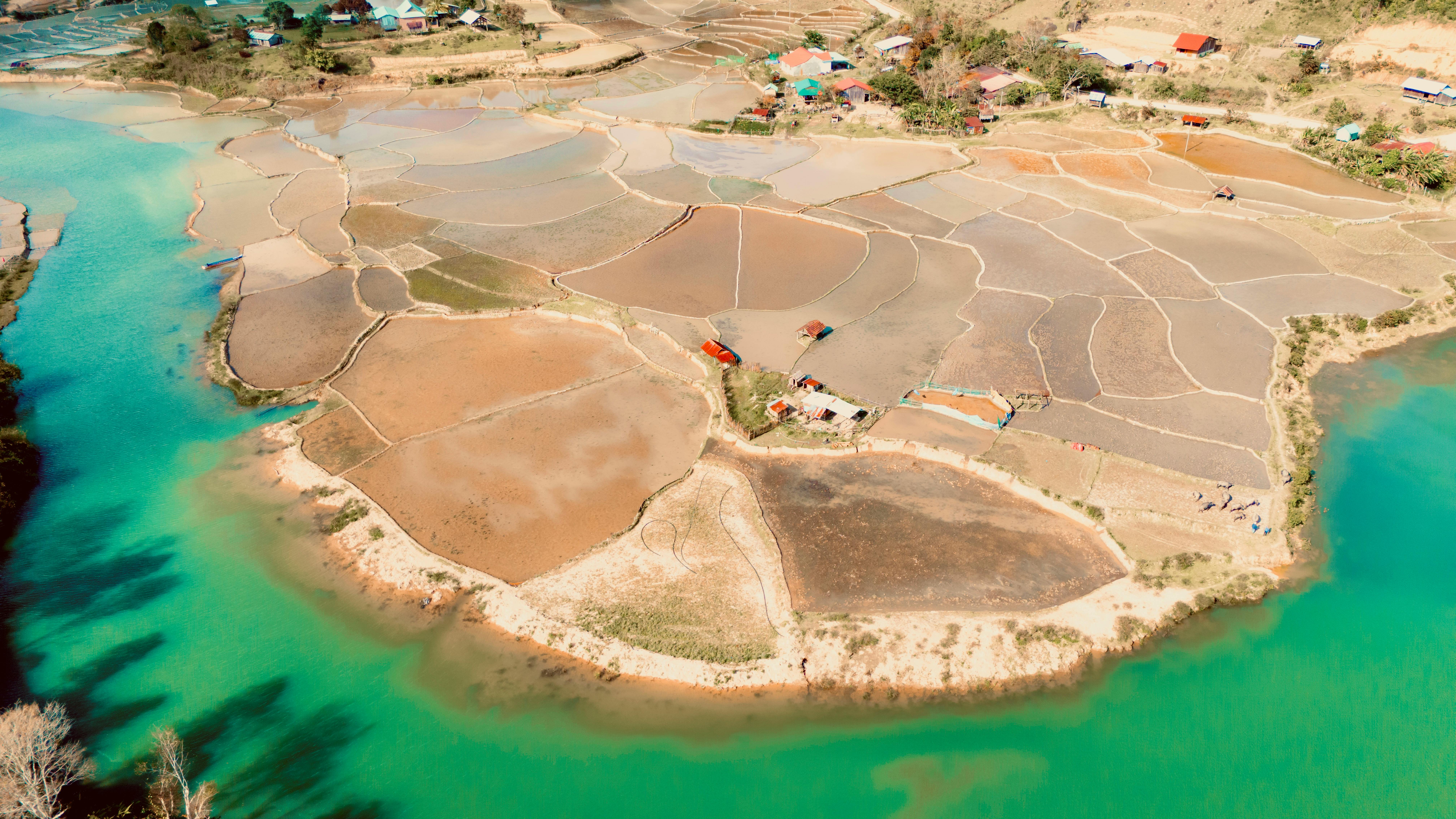 Aerial View of Rice Fields in Kon Tum, Vietnam · Free Stock Photo