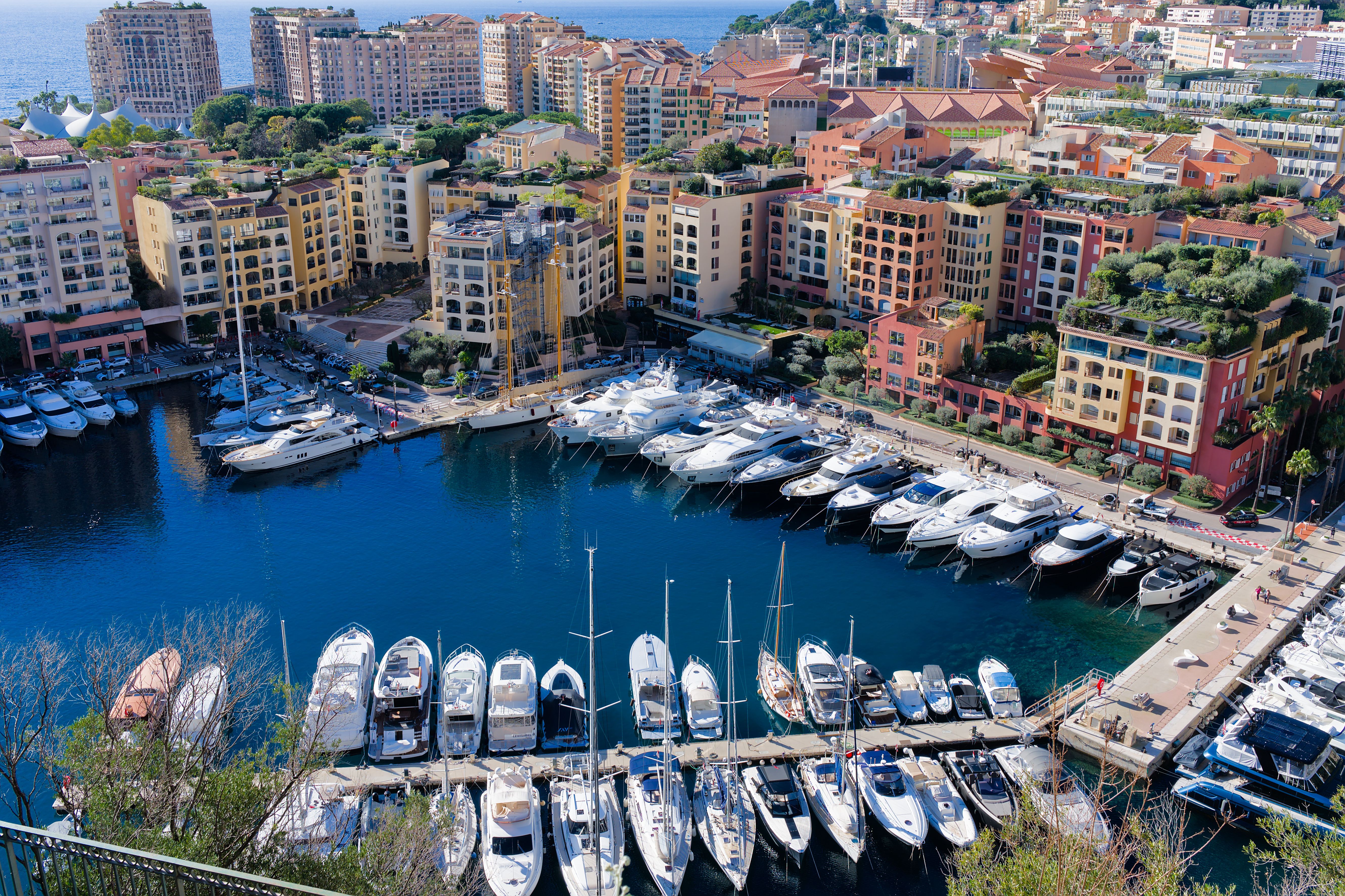 Aerial View of Luxury Yachts in Monaco Harbor · Free Stock Photo