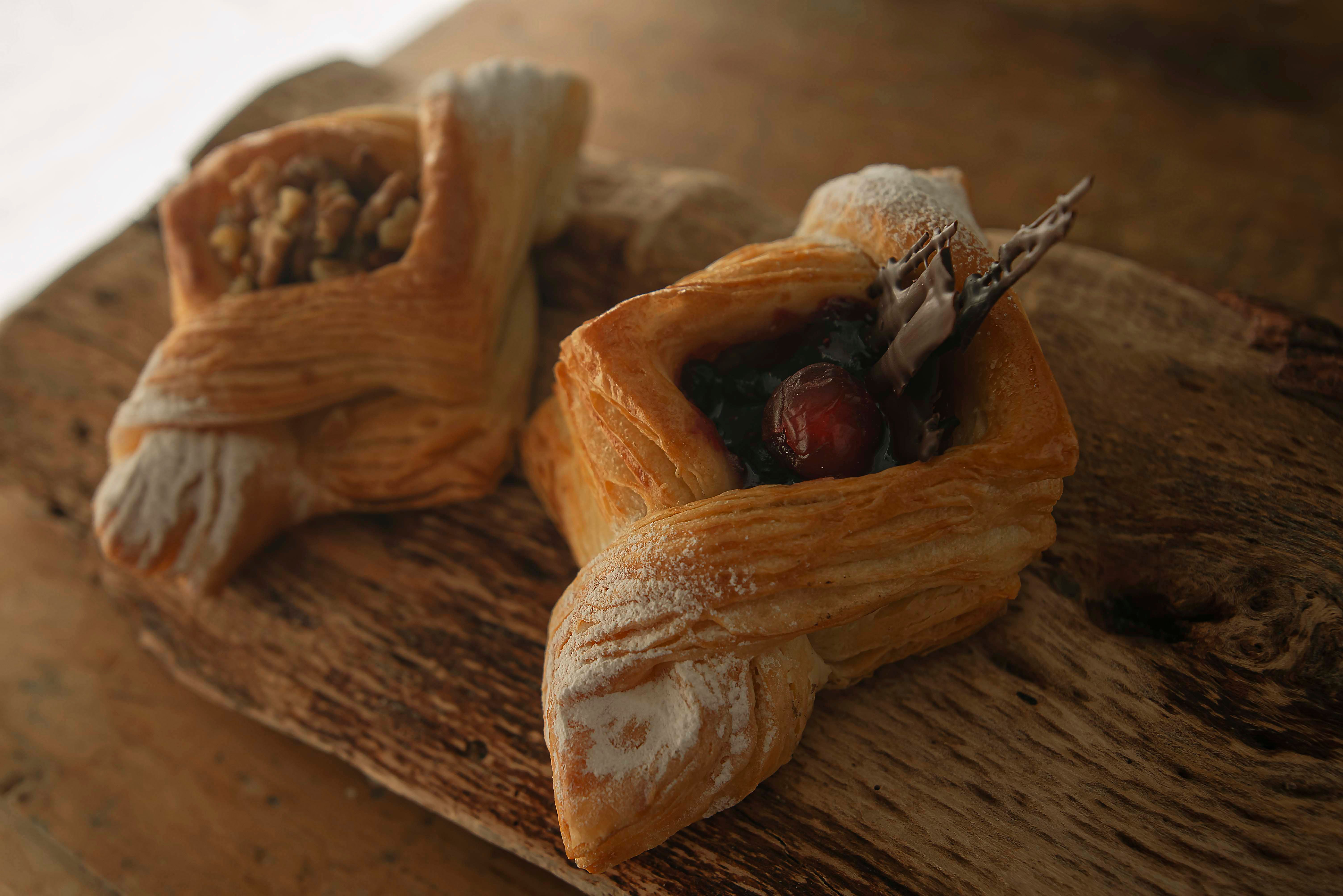 Rustic Danish Pastries with Fruits and Nuts · Free Stock Photo