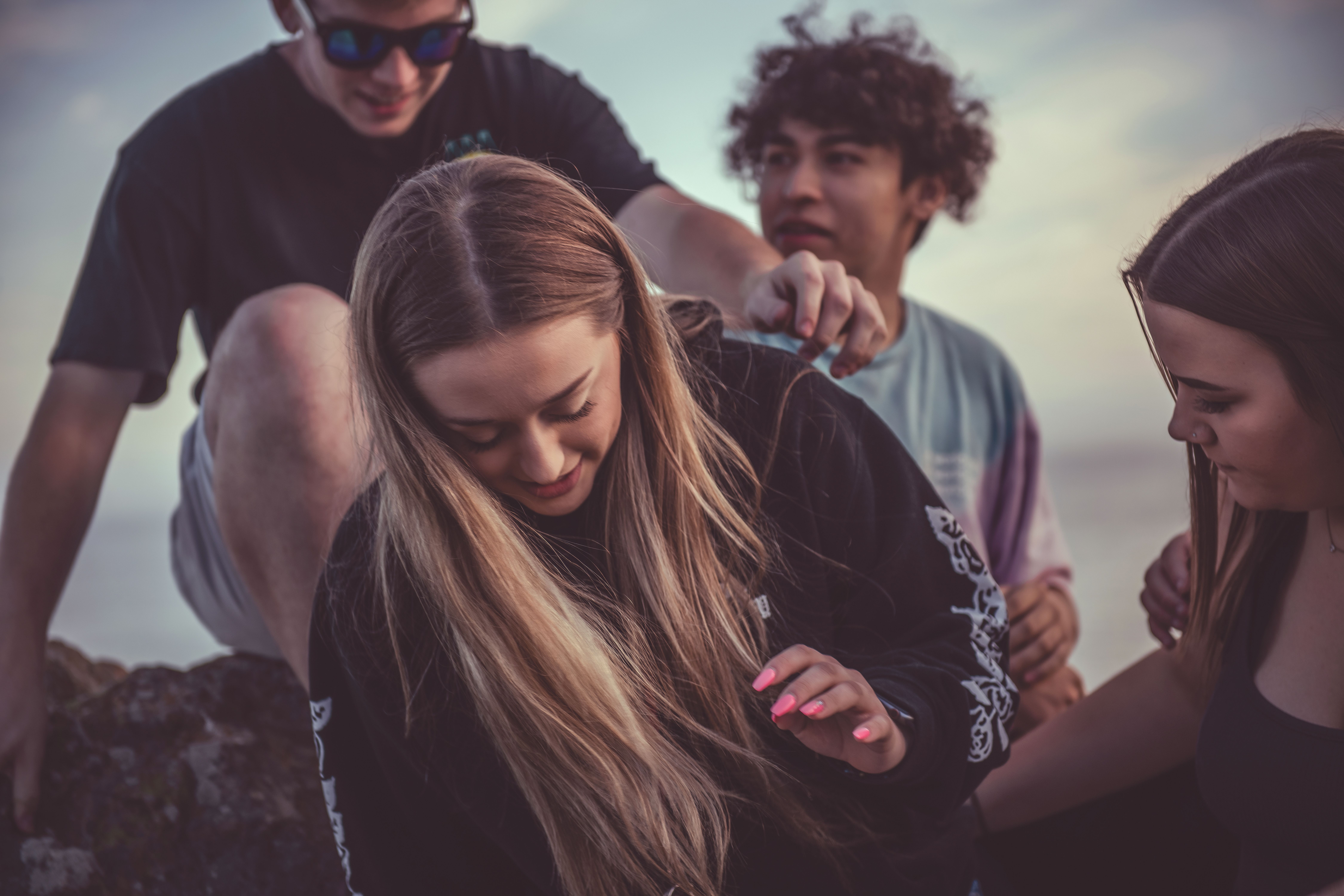 Free stock photo of beach, friends, group