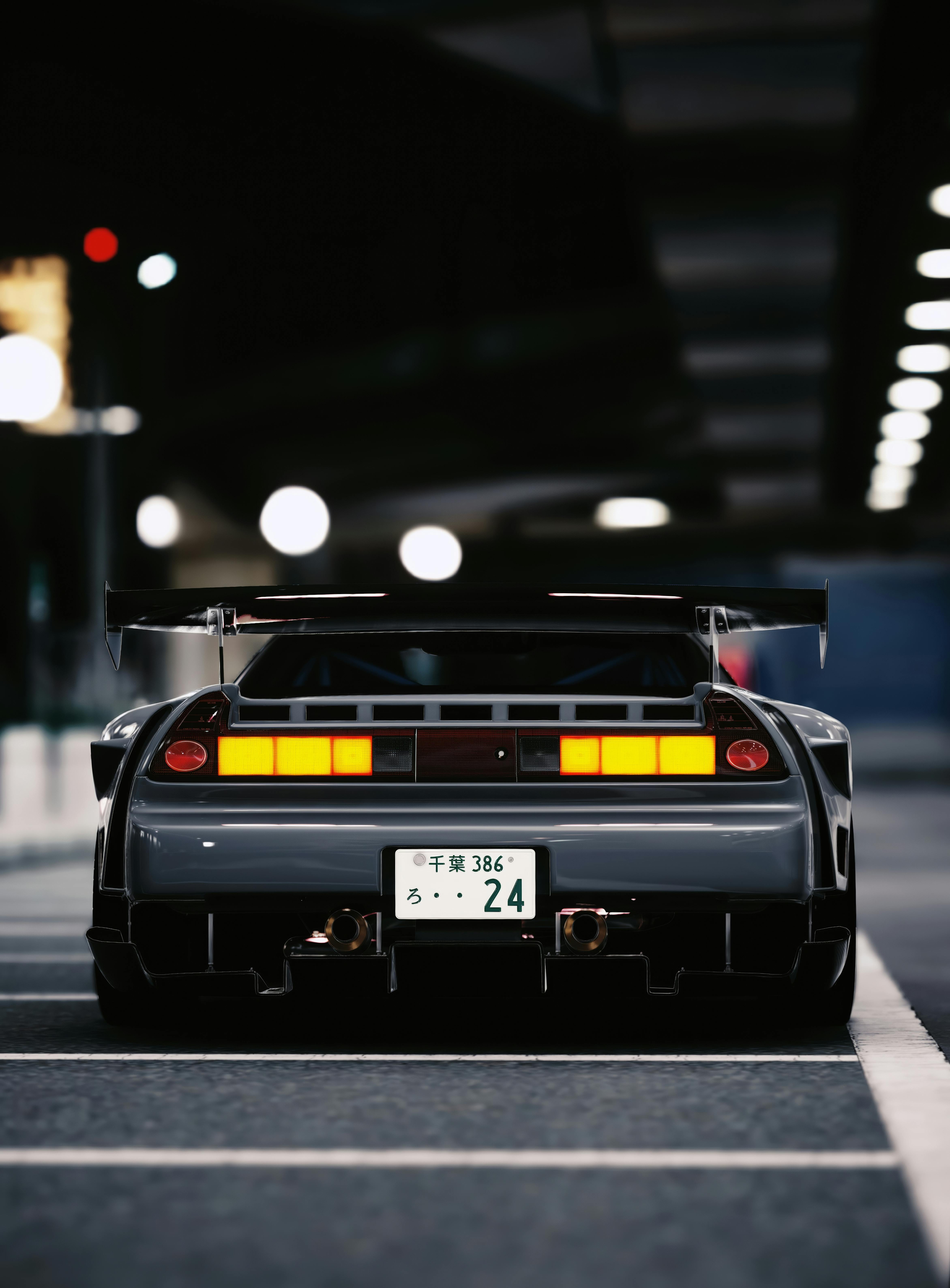 JDM Sports Car with Bodykit in Japanese Night Street · Free Stock Photo