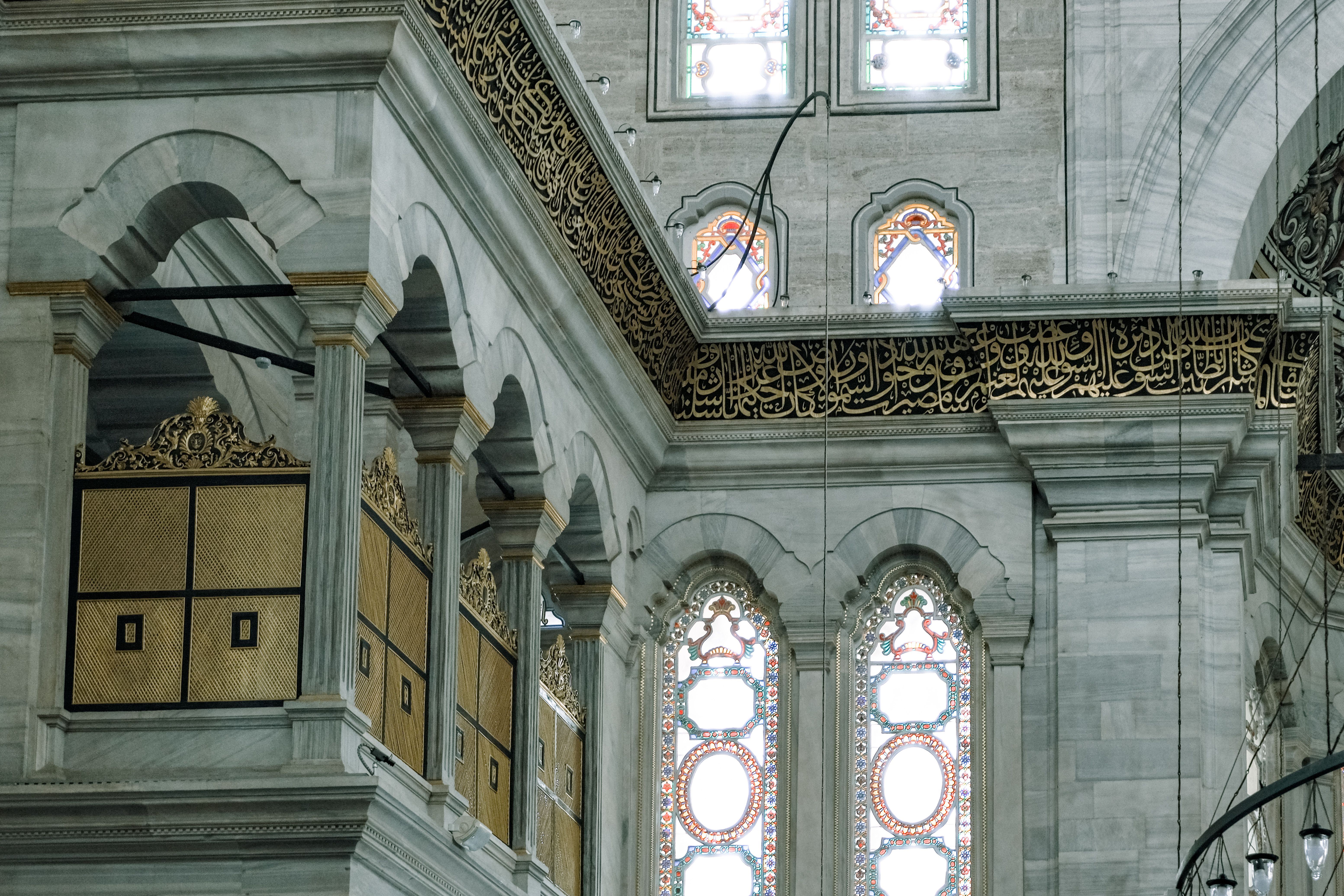 Intricate Interior of Historic Mosque with Arabesque Designs · Free ...