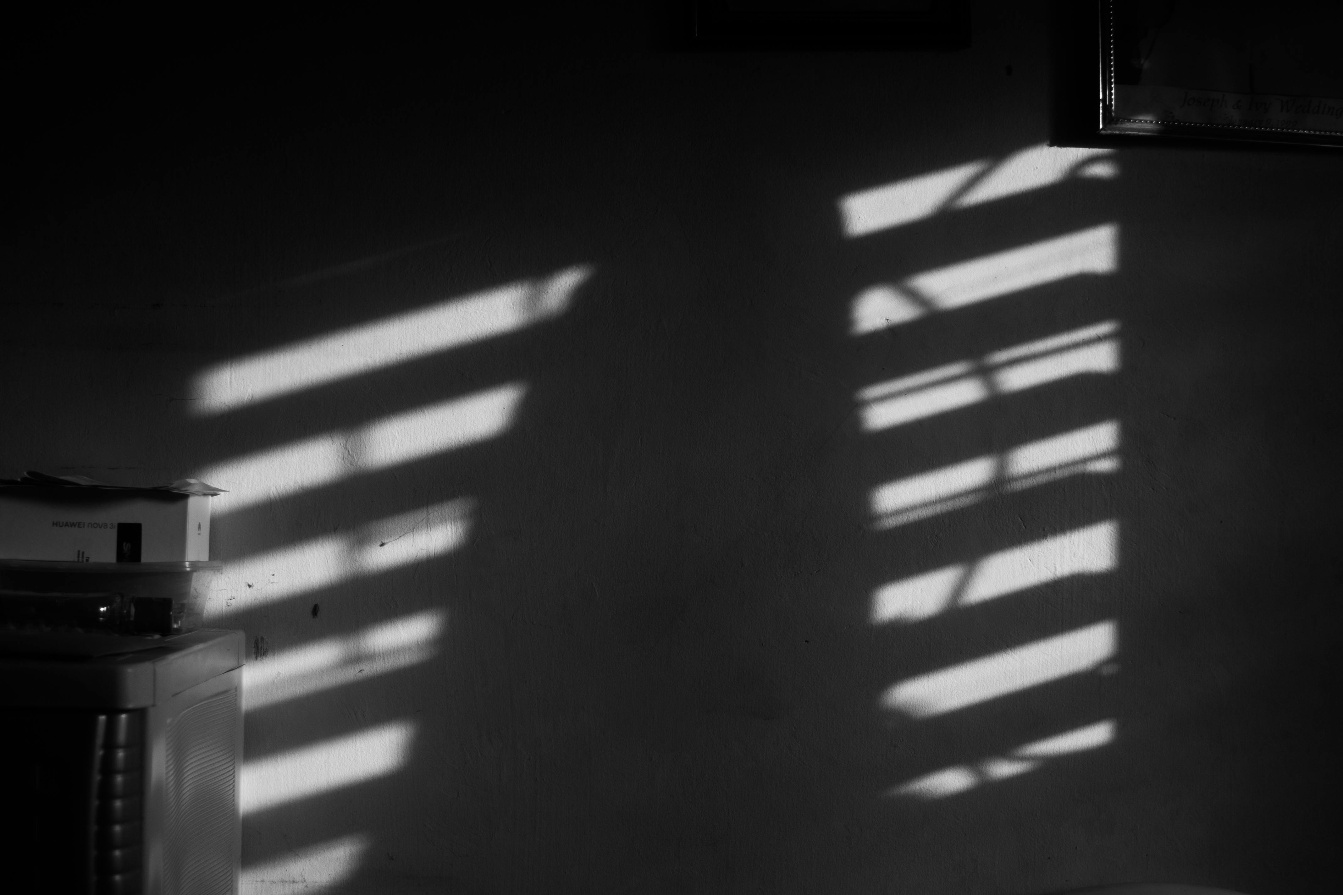 Monochrome Photo of Shadow on Wall · Free Stock Photo
