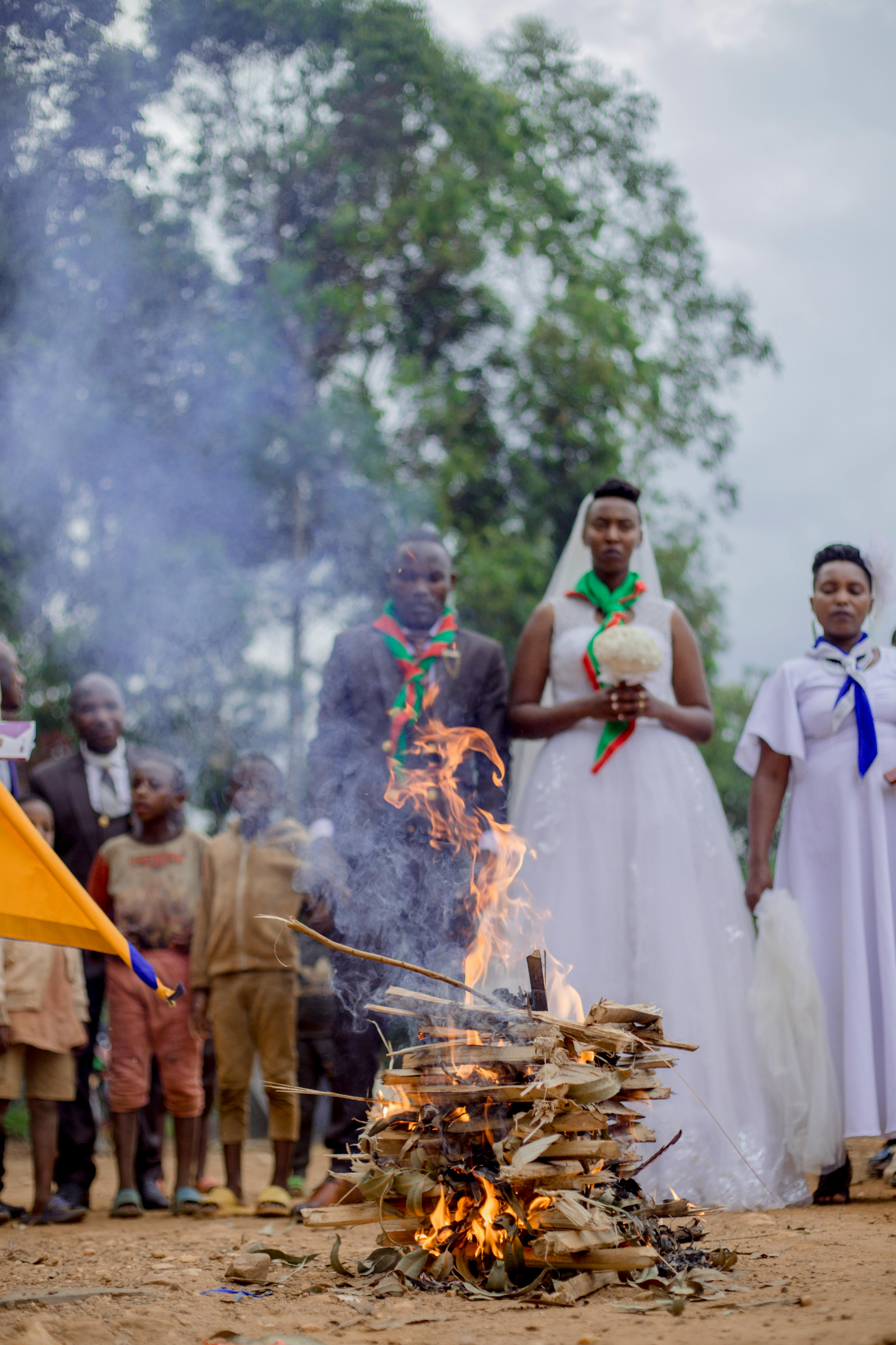 Traditional Wedding Ceremony with Ritual Fire · Free Stock Photo