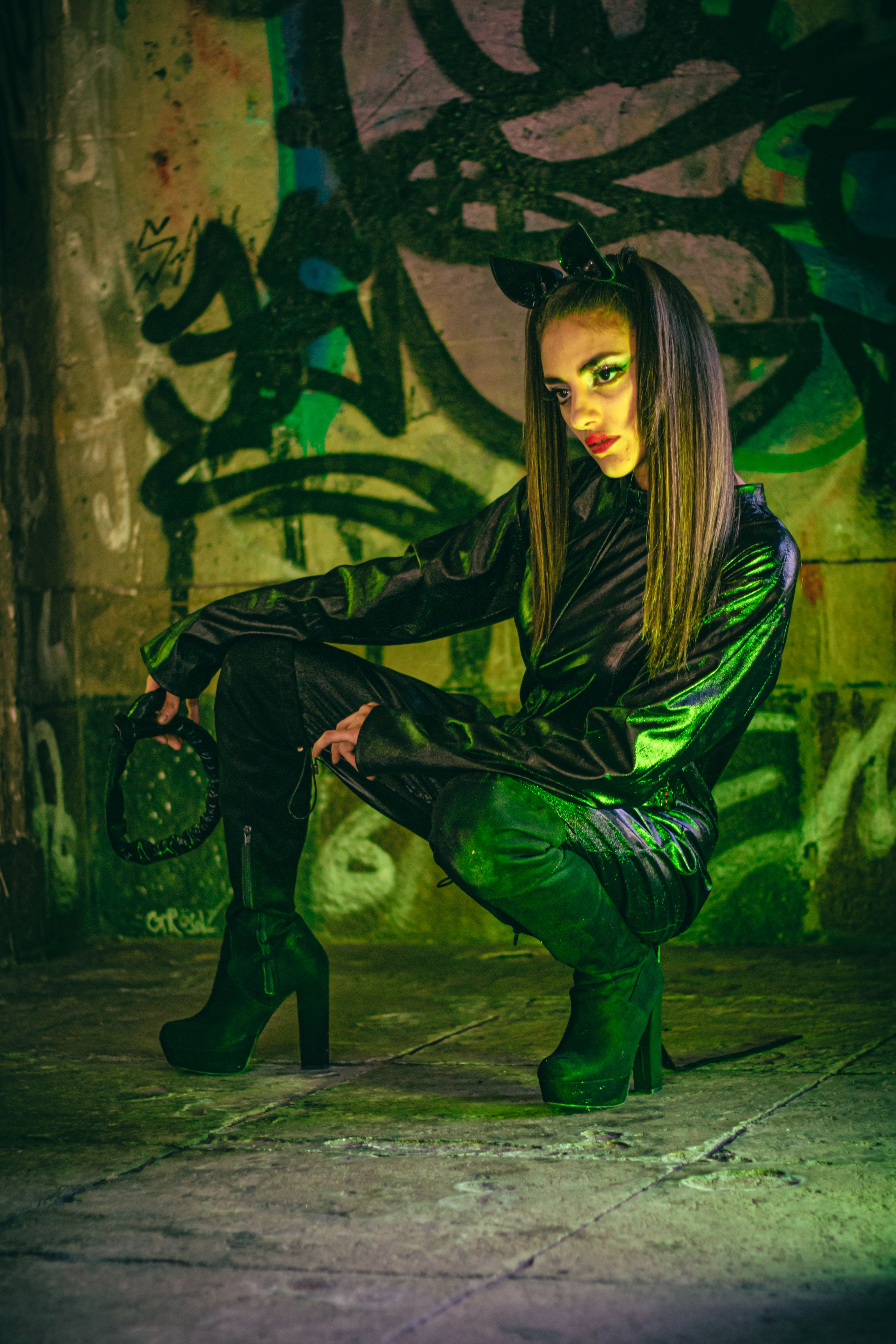 Cosplay Fashion in Vibrant Graffiti Alley · Free Stock Photo