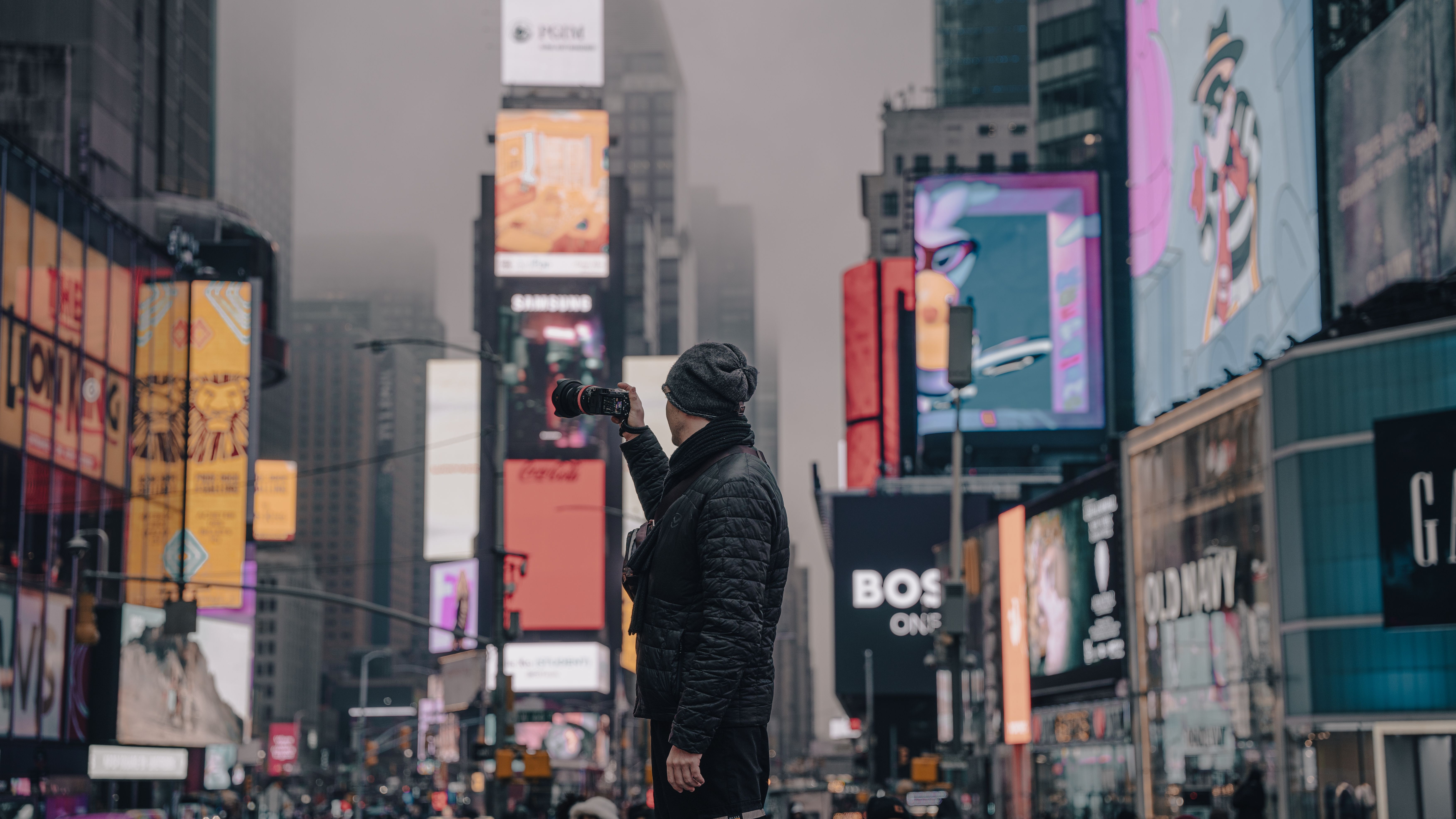 Urban Photographer in Times Square, NYC · Free Stock Photo
