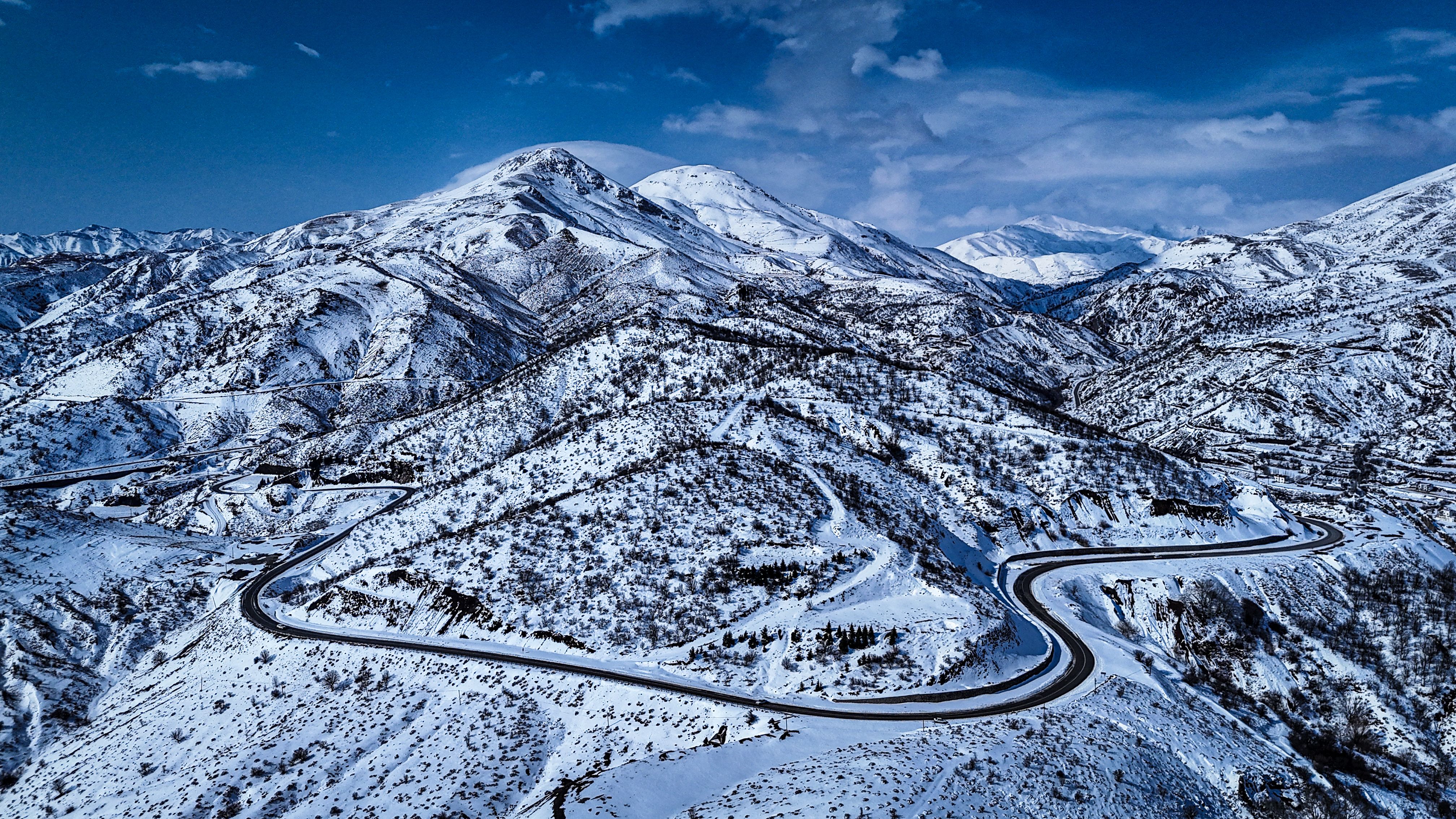 Spectacular Aerial View of Snowy Turkish Mountains · Free Stock Photo