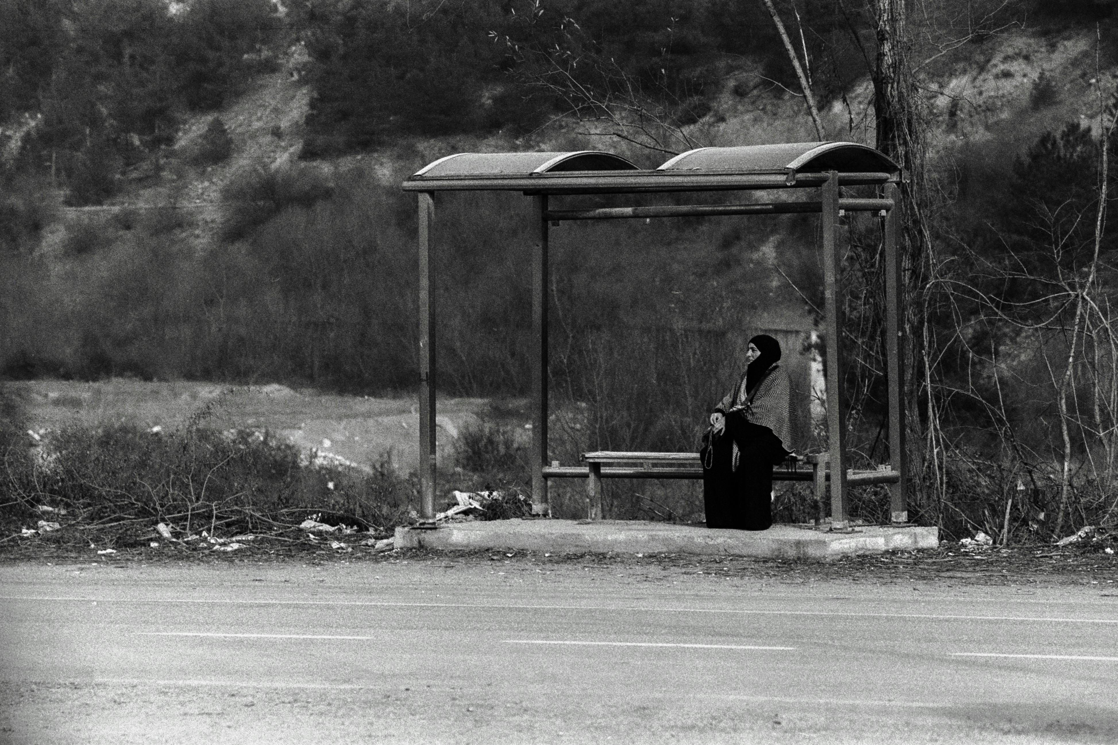 Lonely Bus Stop in Rural Türkiye Landscape · Free Stock Photo
