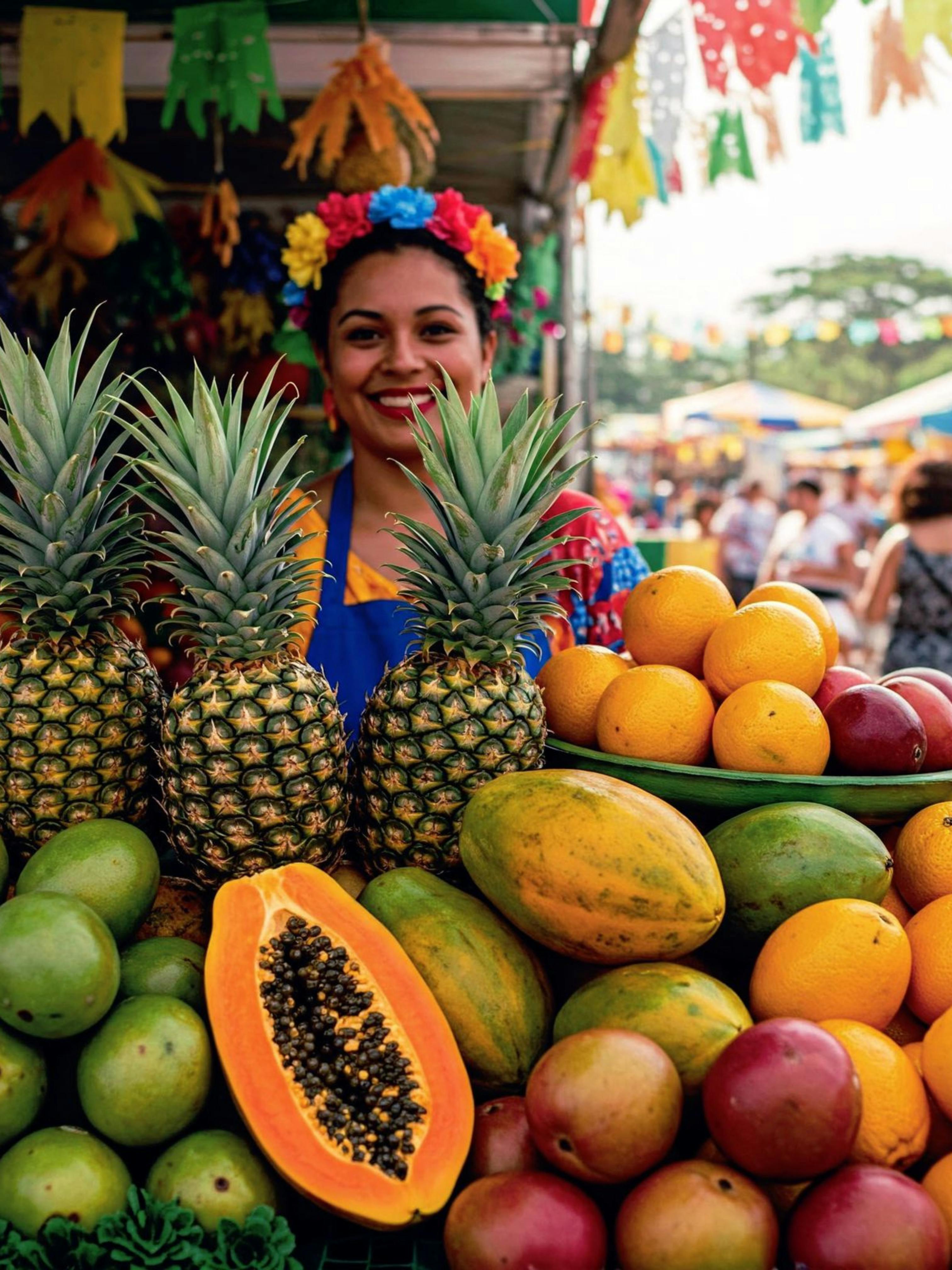 Stand De Fruits Colorés Au Marché De Belém, Brésil · Photo gratuite