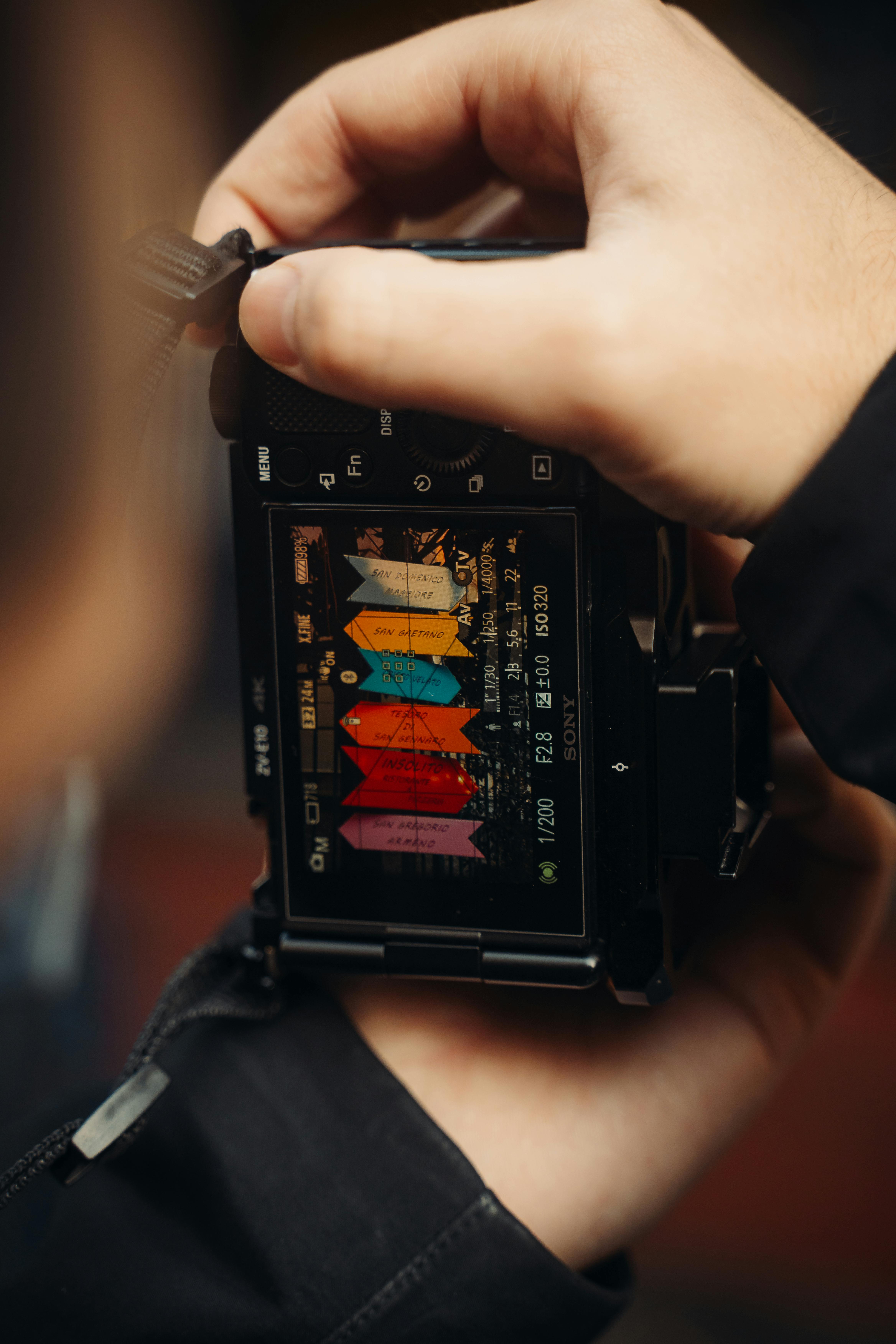 Close-up of Camera Display with Colorful Chart · Free Stock Photo