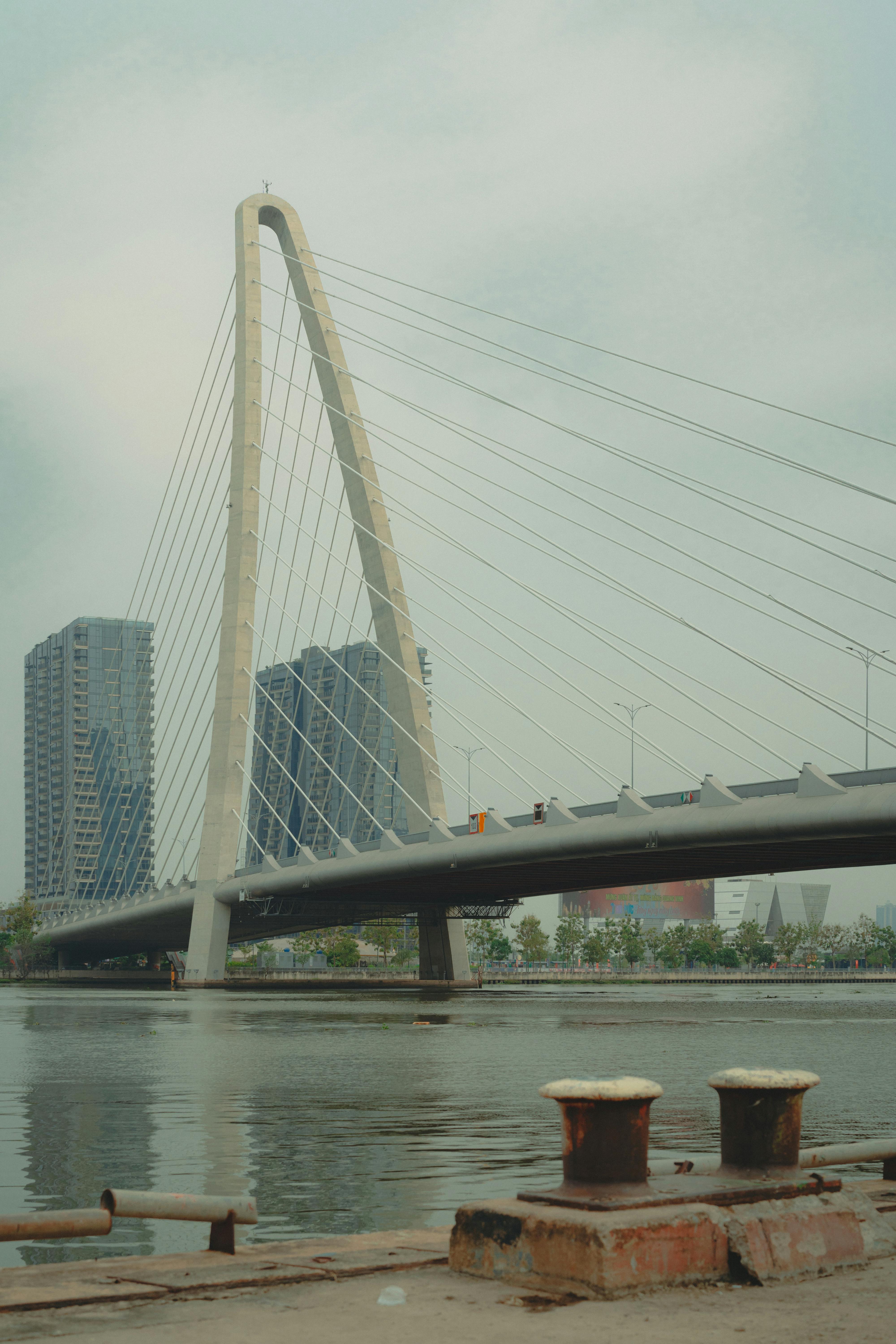 Modern Bridge Over Saigon River in Ho Chi Minh City · Free Stock Photo