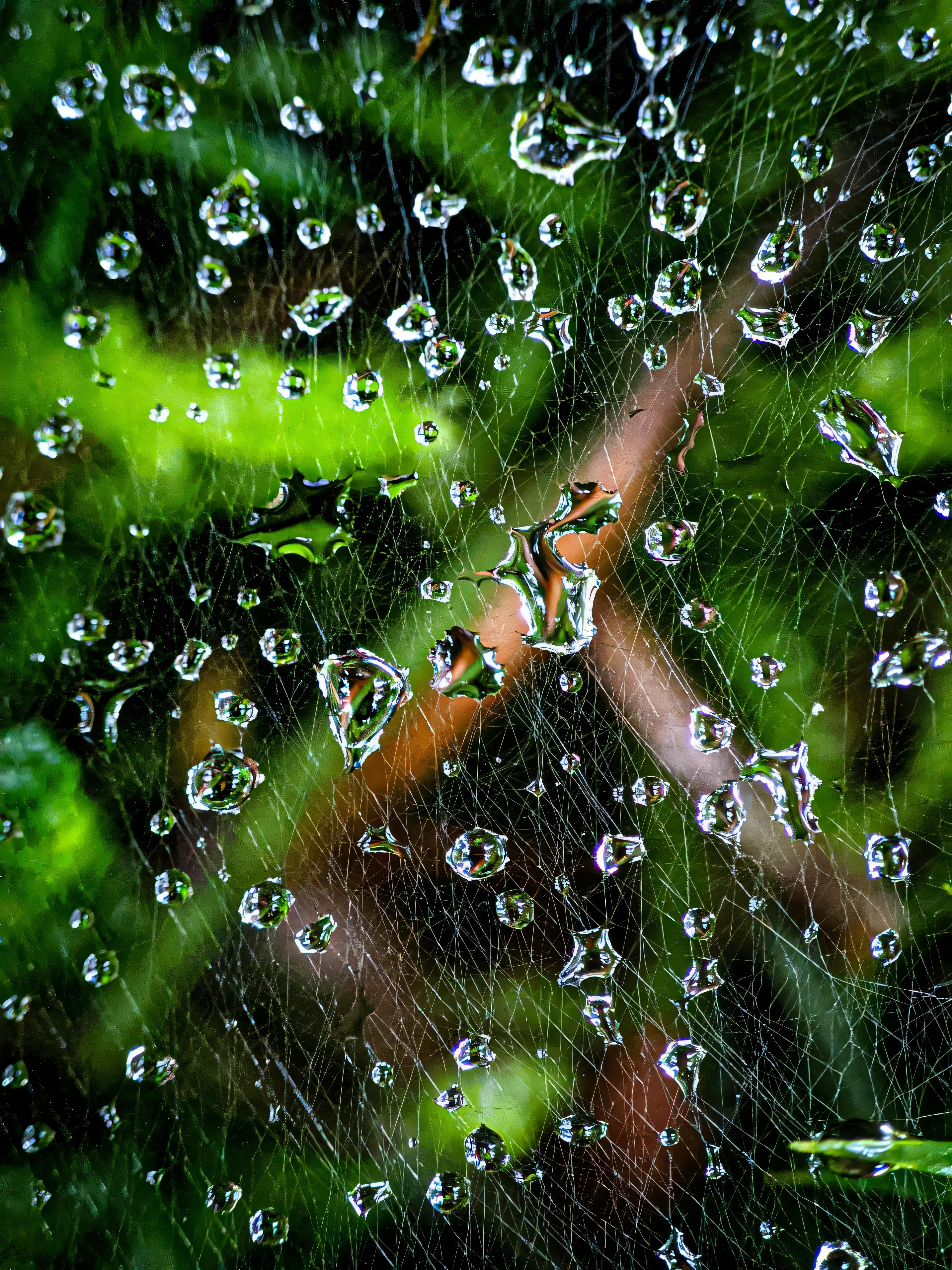 Close-up of Water Droplets on Spider Web · Free Stock Photo