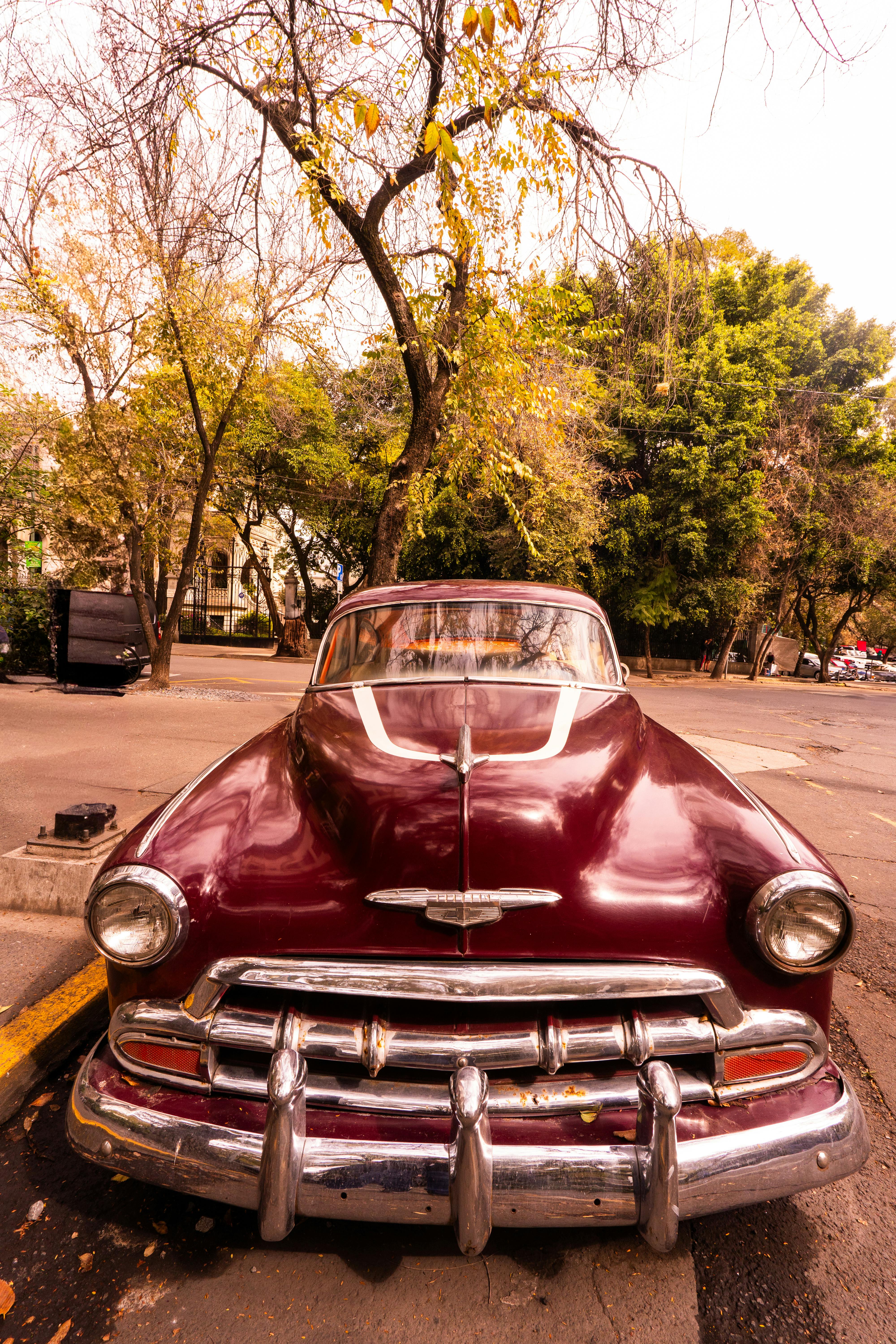 Vintage Car on Mexico City Street in Fall · Free Stock Photo