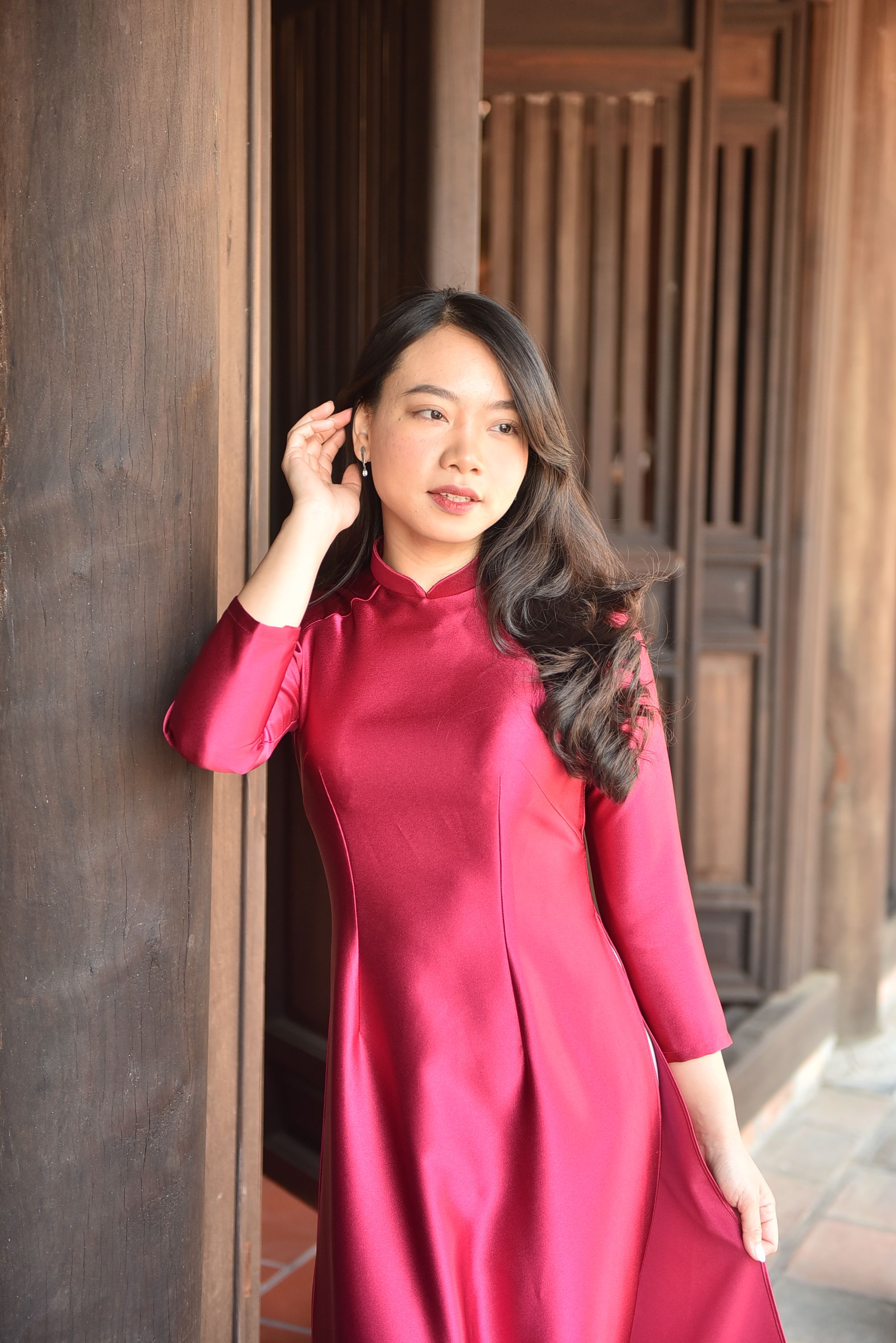 Elegant Woman in Traditional Red Dress · Free Stock Photo