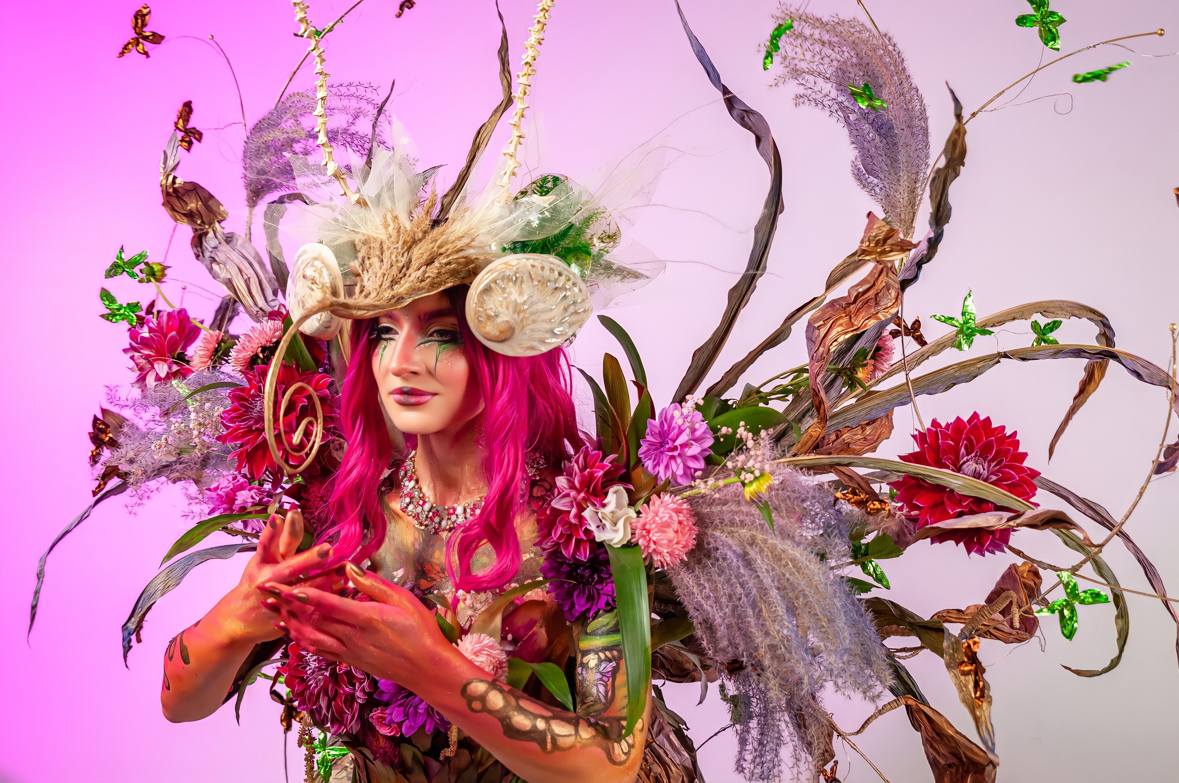 Vibrant Fantasy Costume with Floral Accents · Free Stock Photo