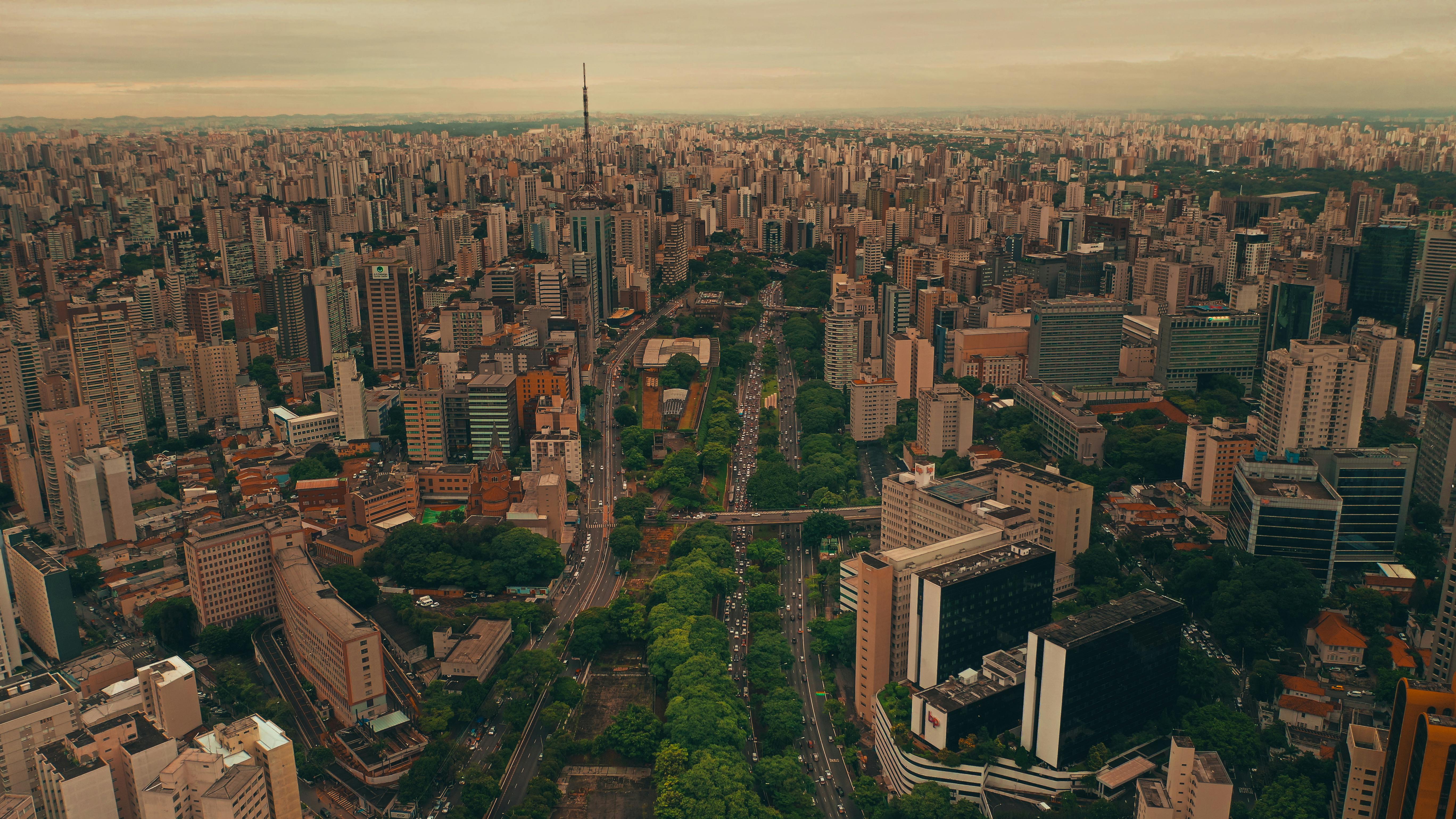 Espectacular Vista Aérea Del Paisaje Urbano De São Paulo · Foto de stock gratuita