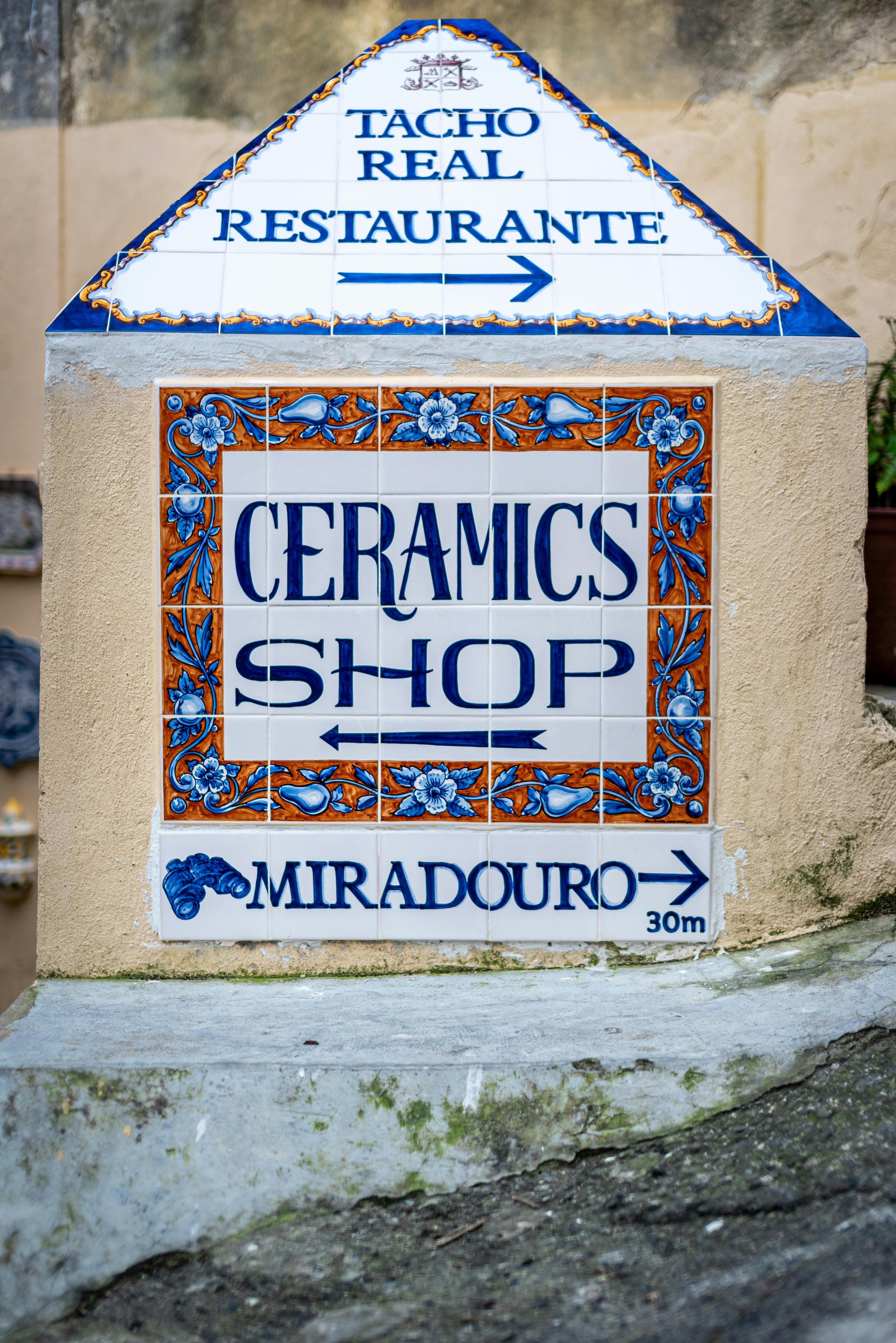 Traditional Portuguese Ceramic Shop Sign · Free Stock Photo