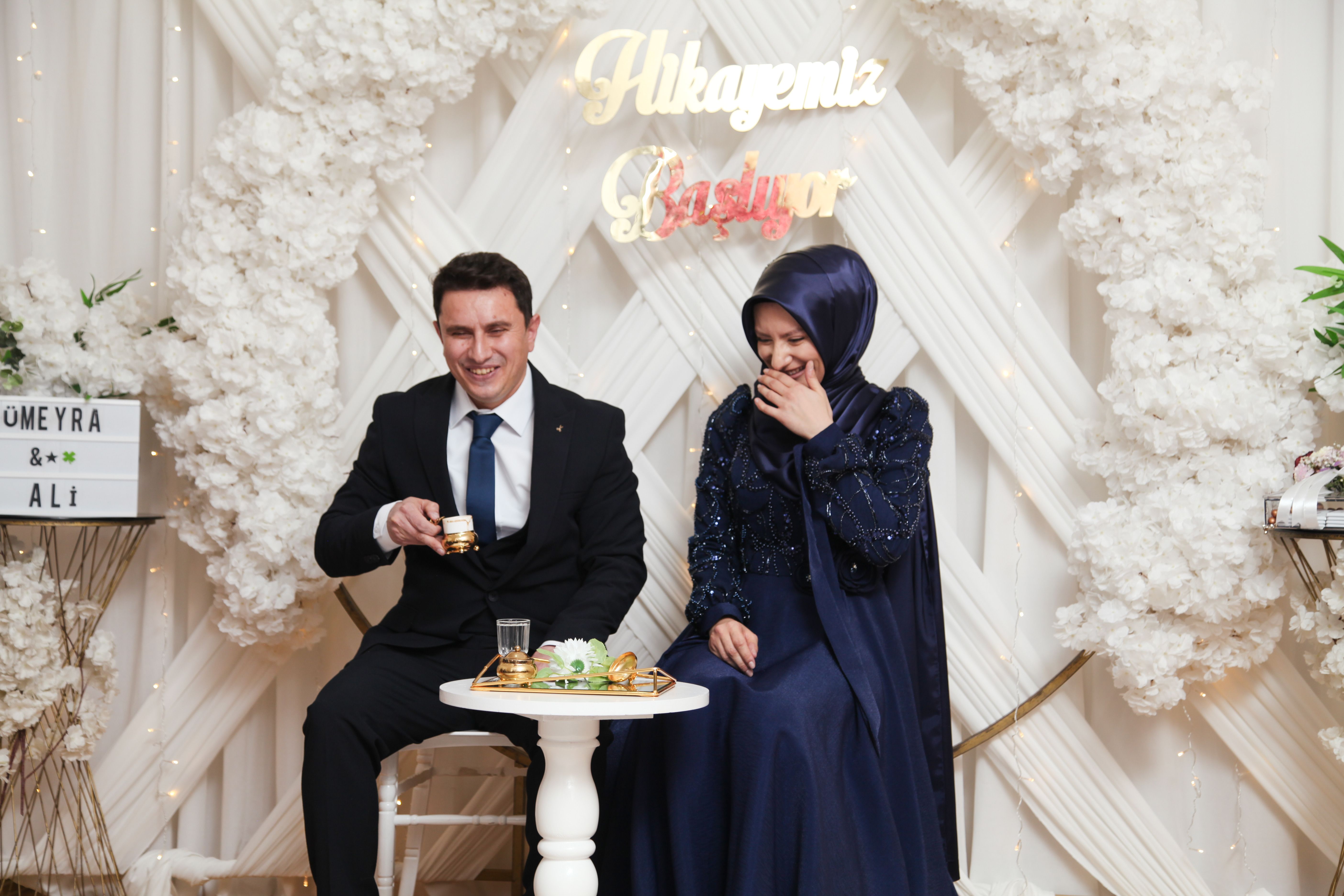 Turkish Engagement Ceremony with Happy Couple · Free Stock Photo