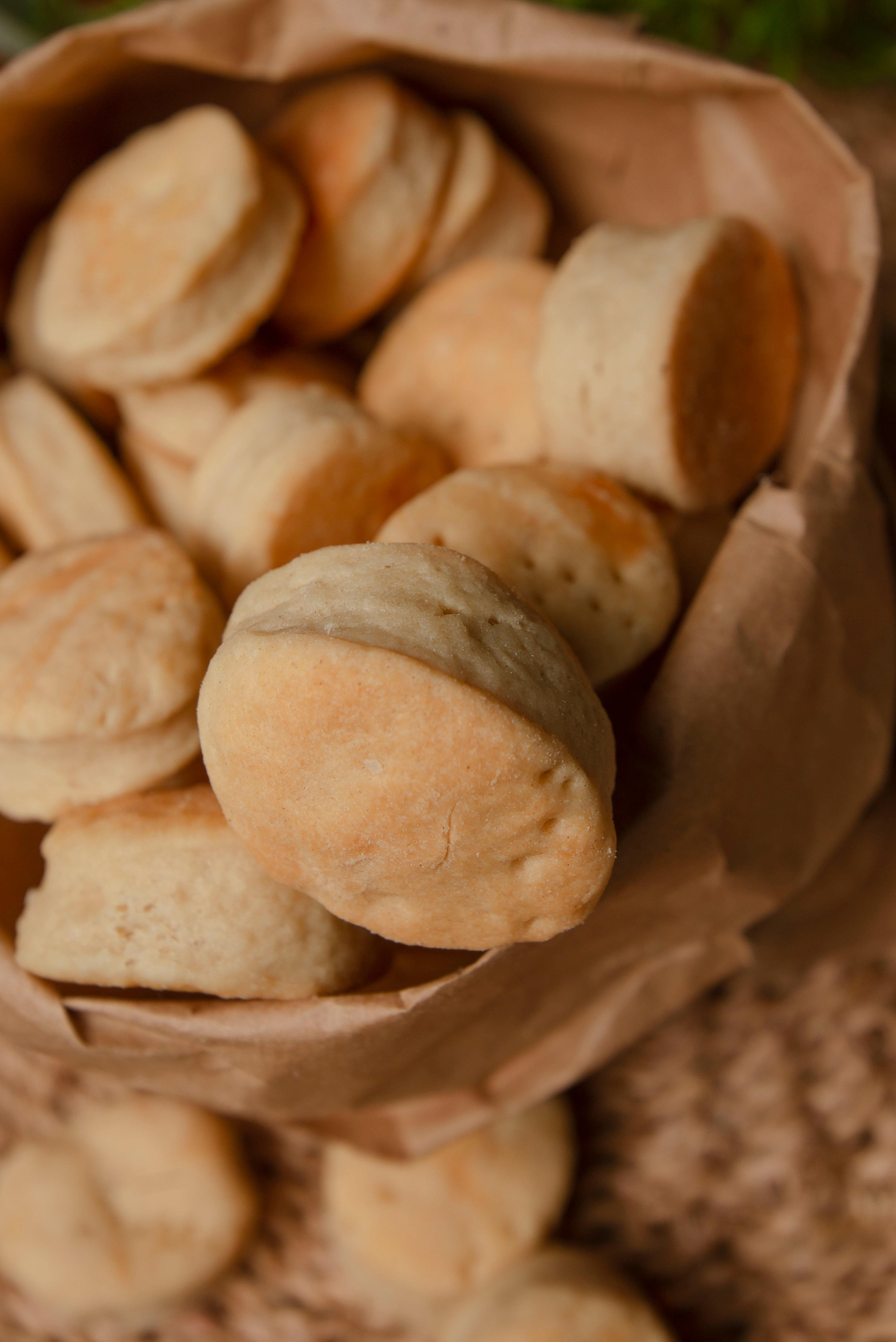 Rustic Homemade Biscuits in Paper Bag · Free Stock Photo