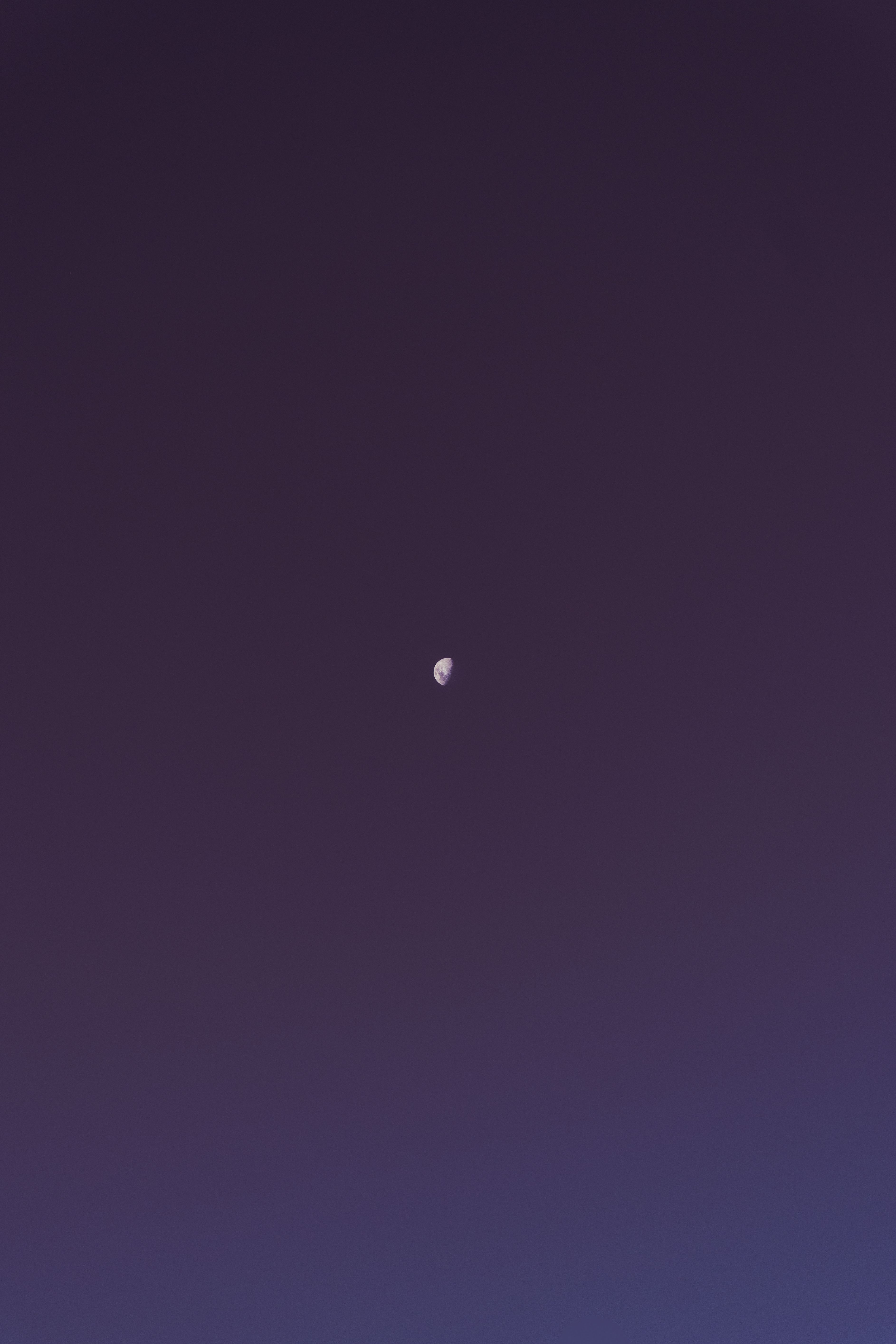 Minimalistic Moon in Violet Night Sky · Free Stock Photo