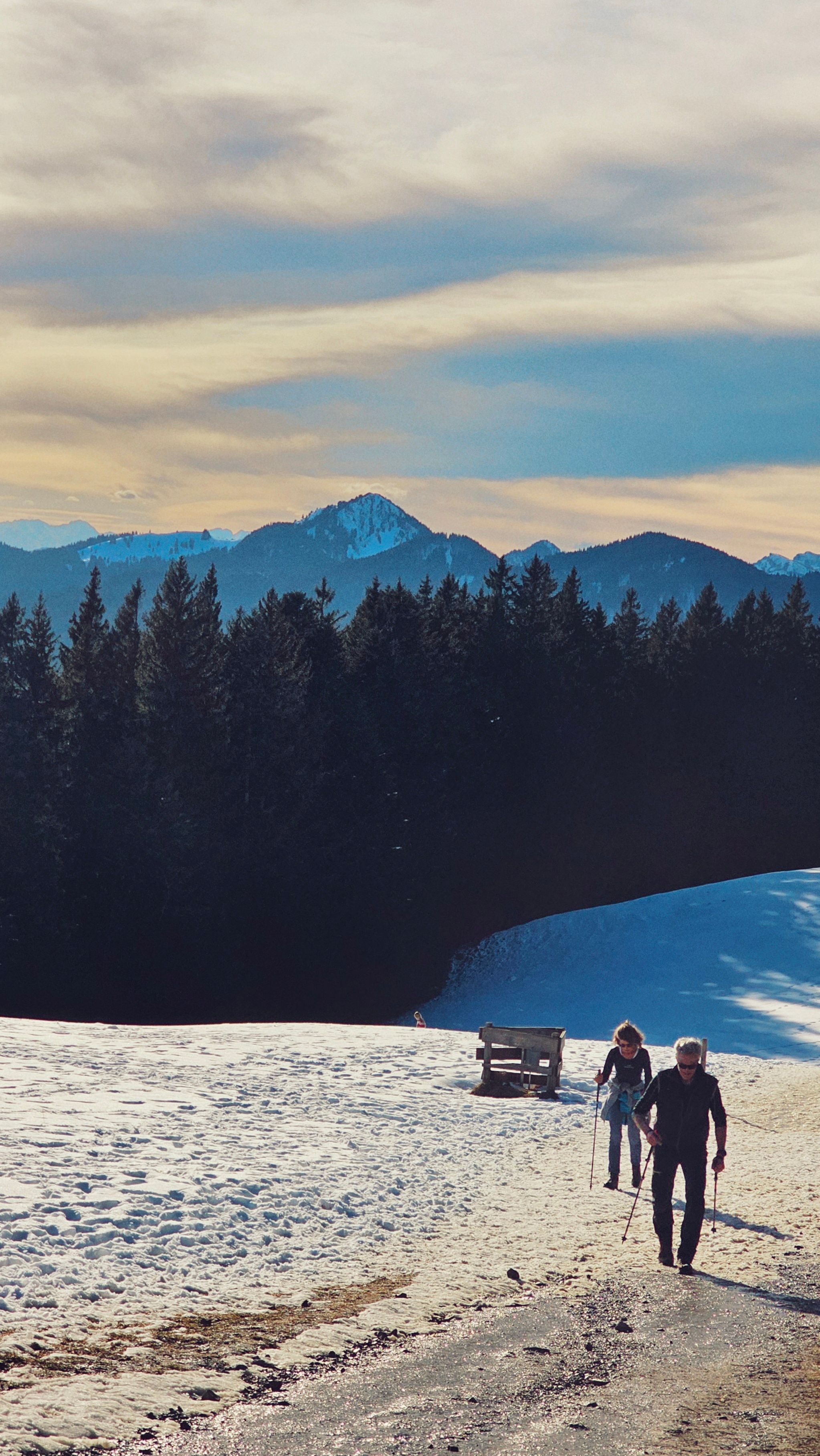 Winter Hike in Snowy Mountain Landscape · Free Stock Photo