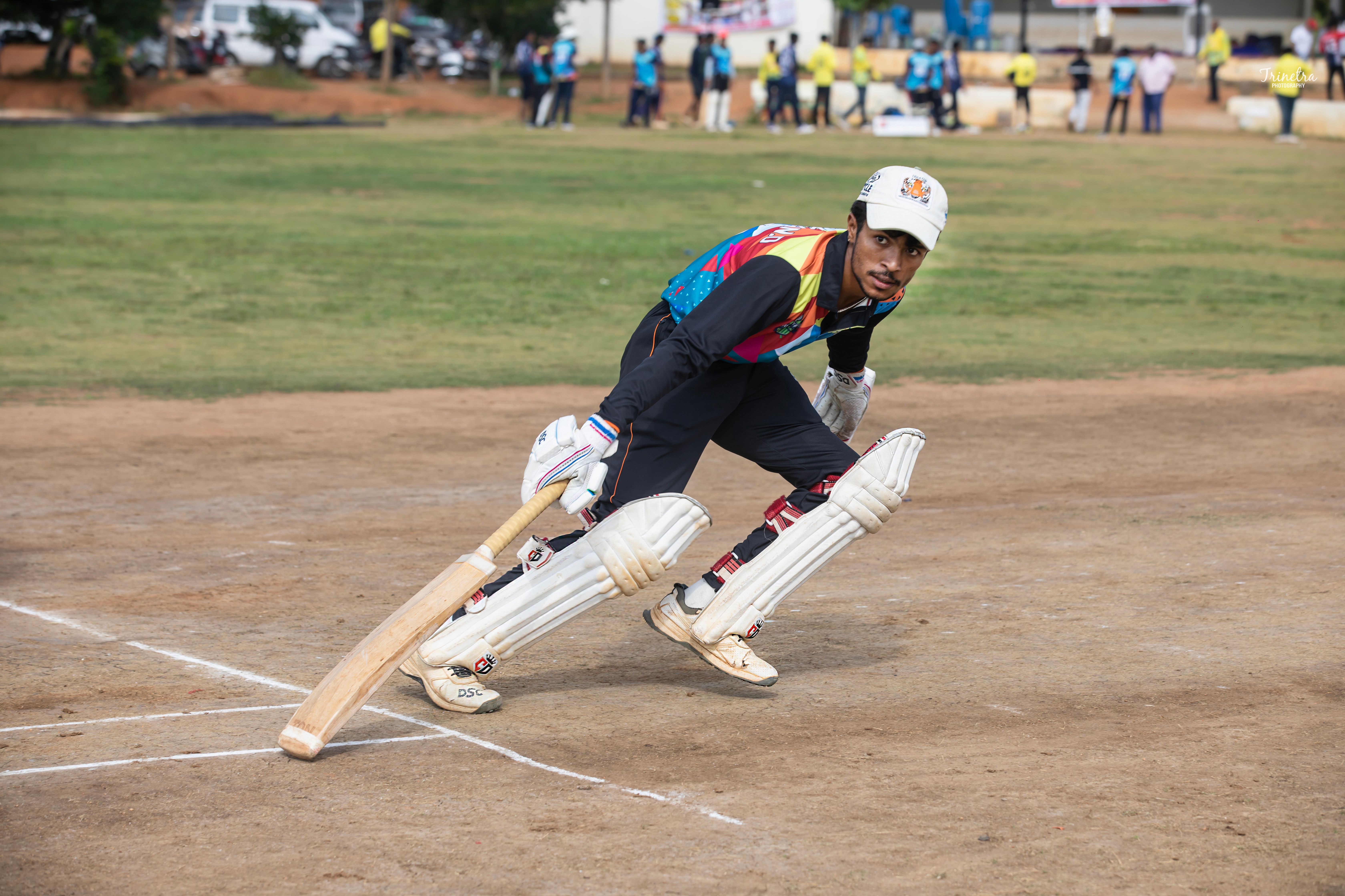 Dynamic Action Shot of Cricket Player Batting · Free Stock Photo