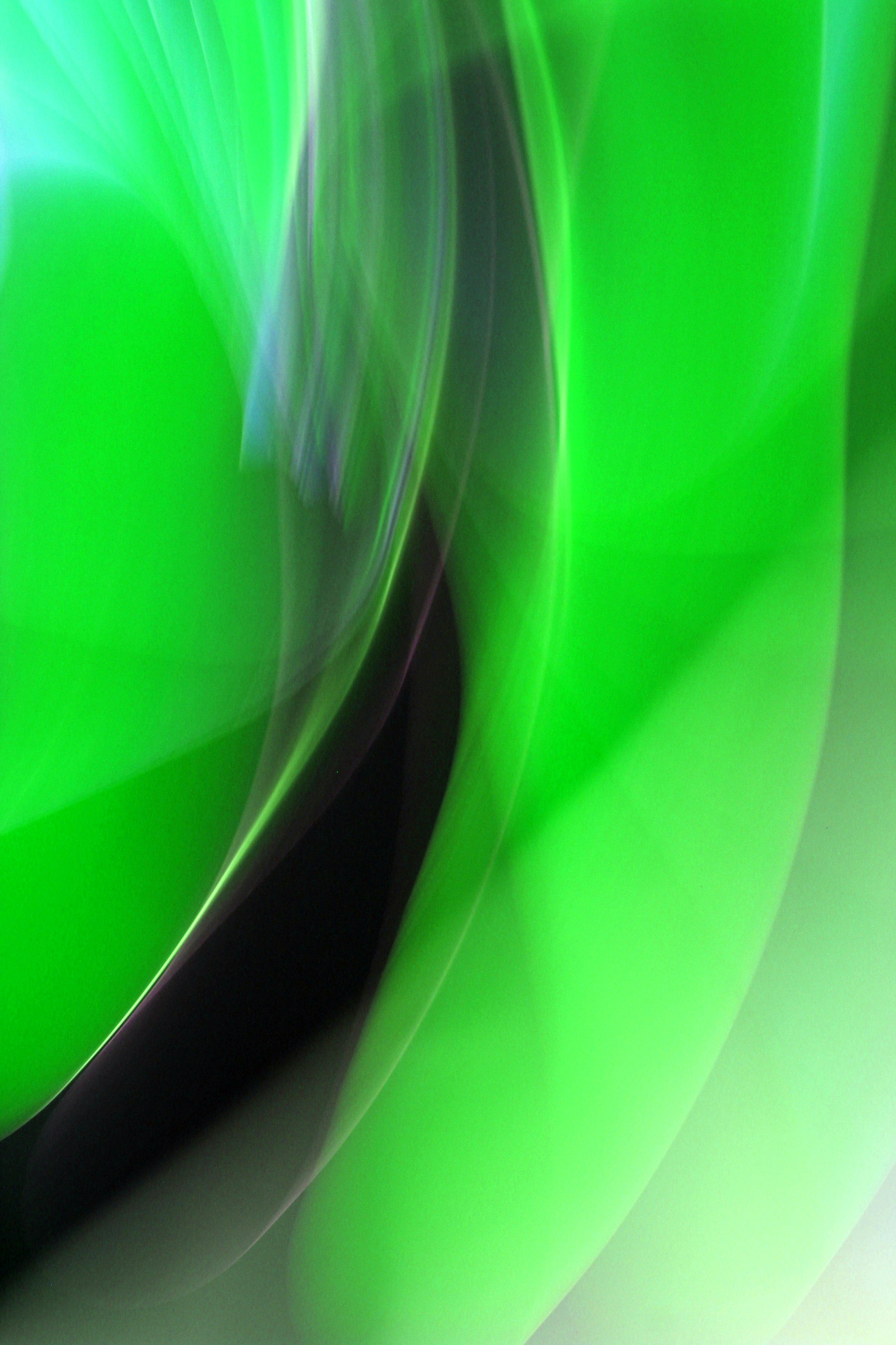 Vibrant Abstract Green Light Swirls · Free Stock Photo