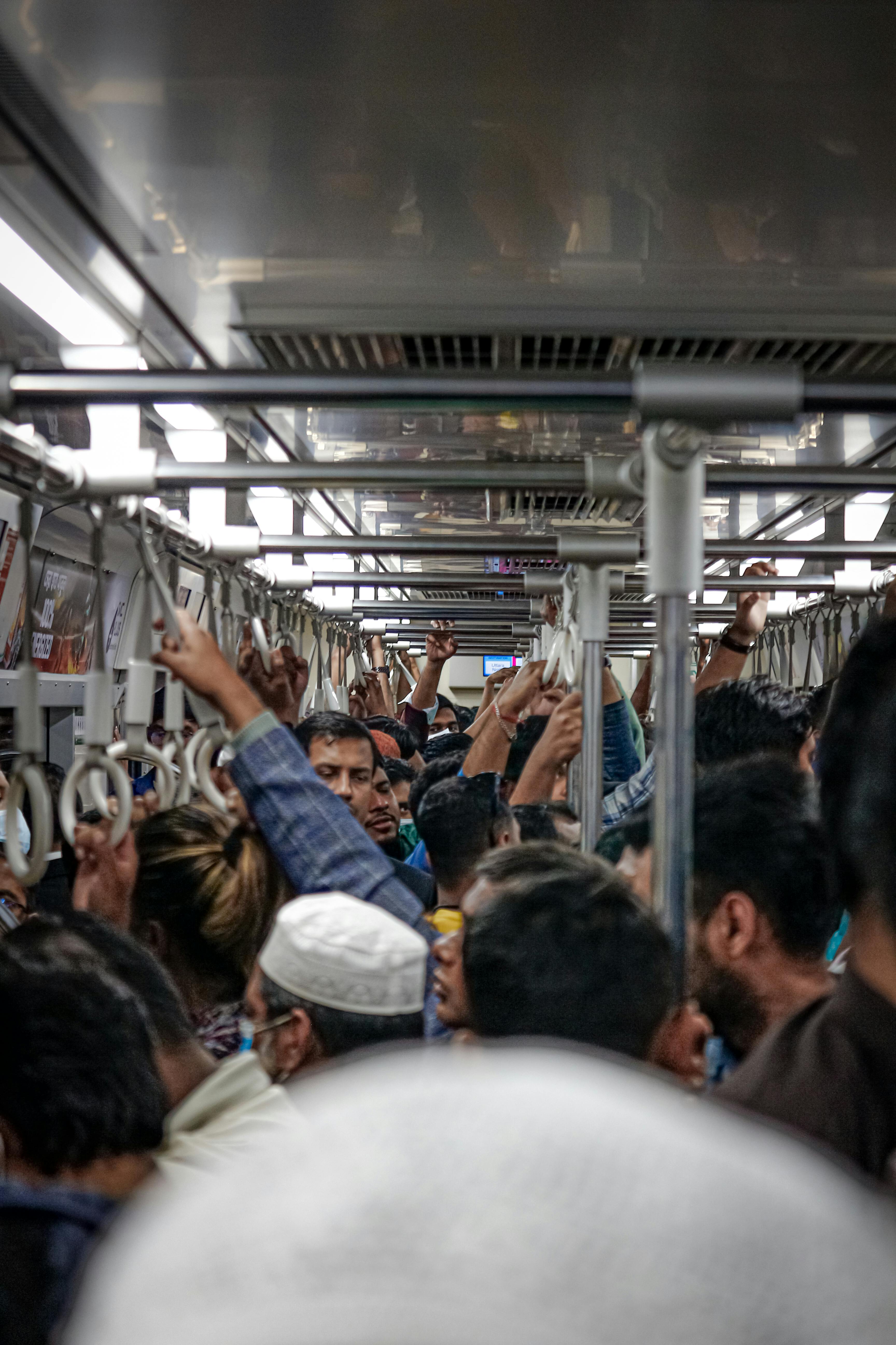 Crowded Dhaka Metro Train Interior During Day · Free Stock Photo