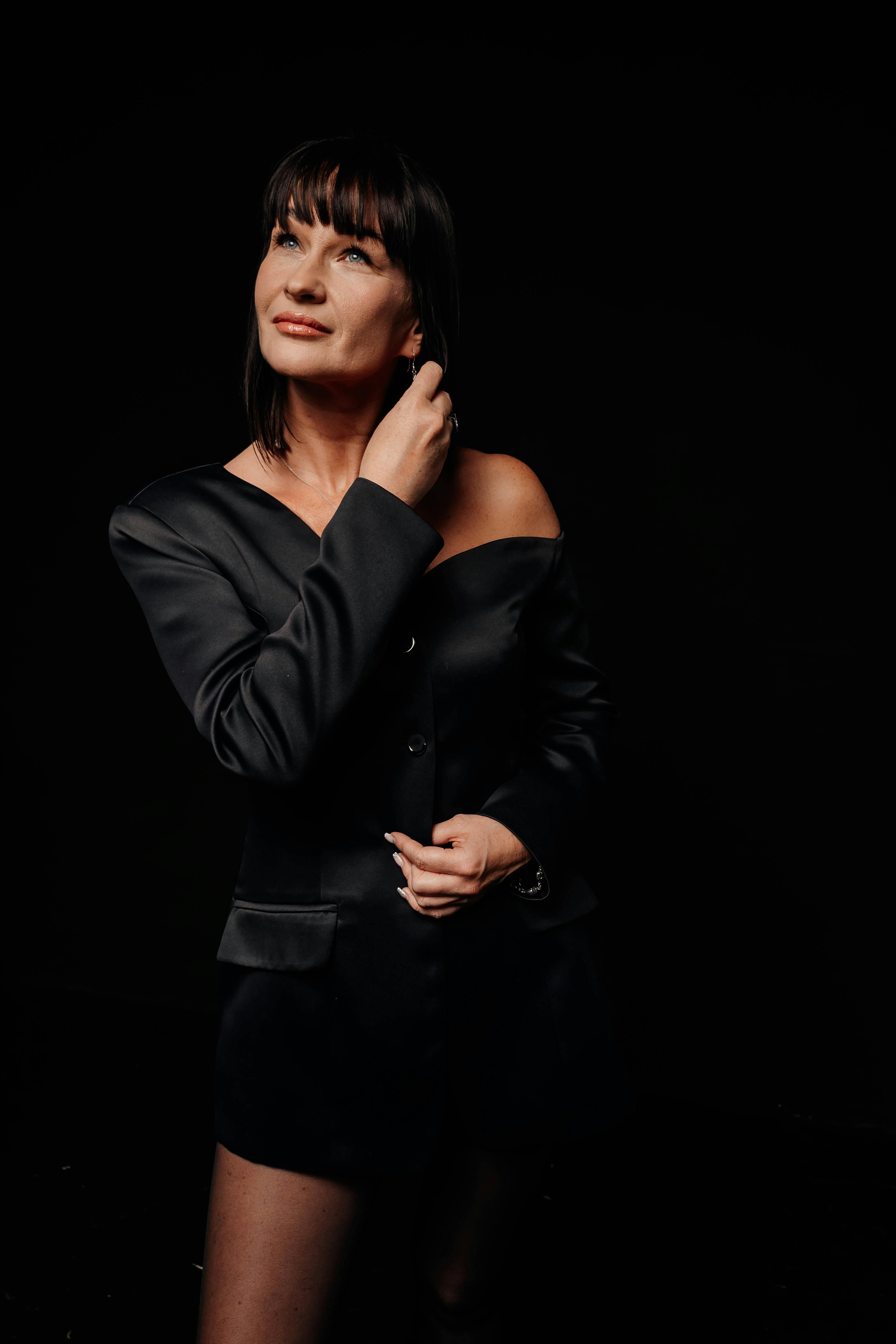 Elegant Portrait of Woman in Black Dress · Free Stock Photo