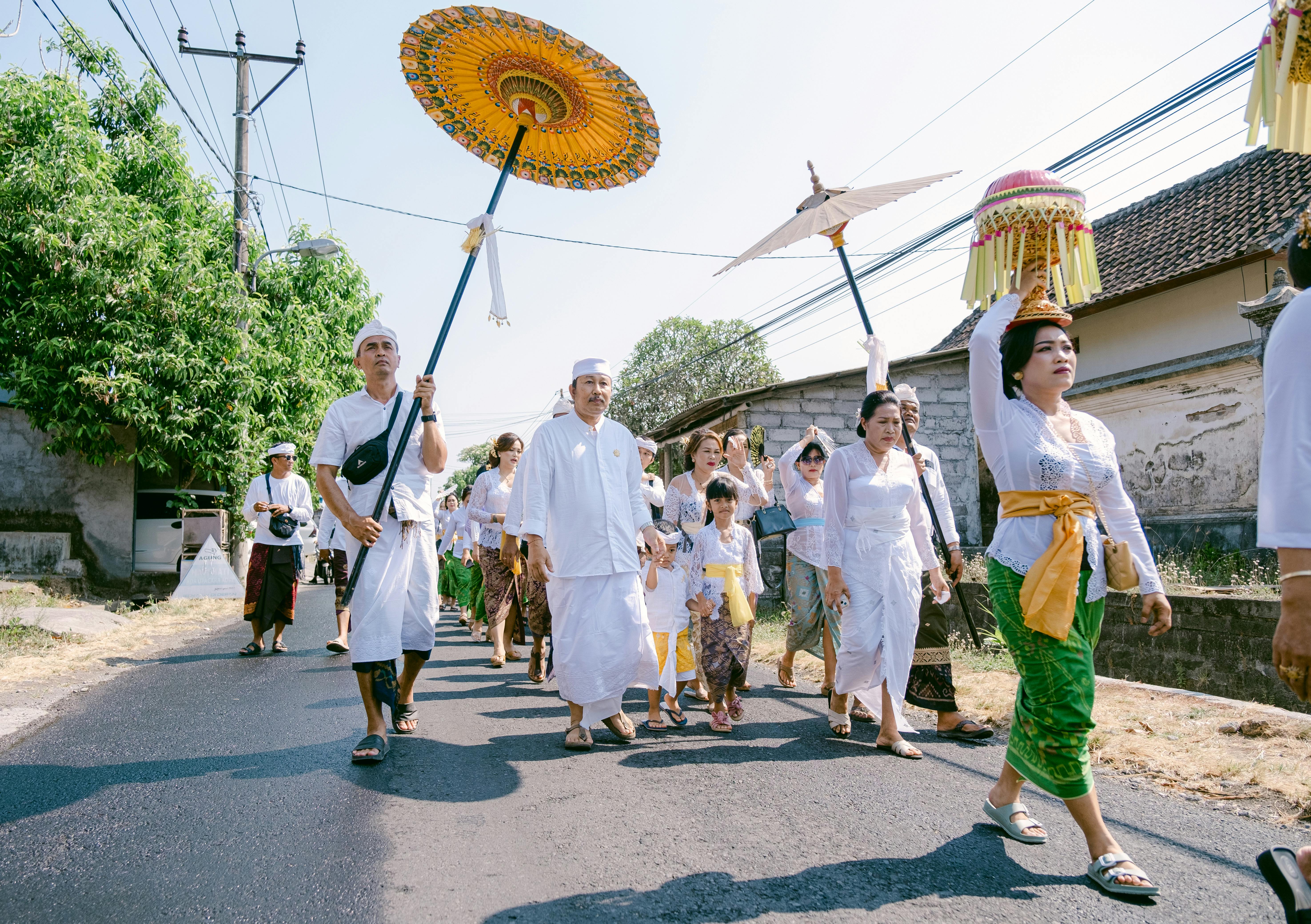 Traditional Balinese Ceremony Procession · Free Stock Photo