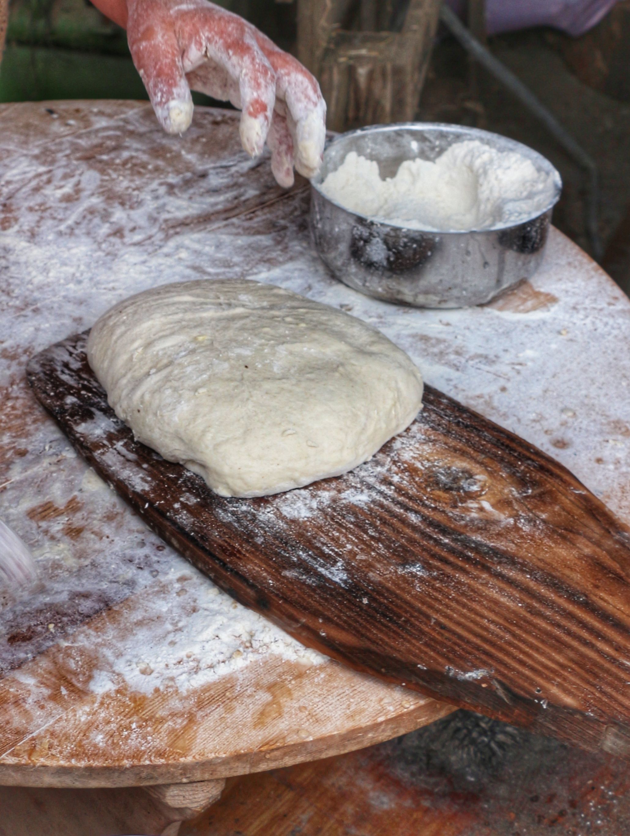 Fresh Dough on Rustic Wooden Board · Free Stock Photo