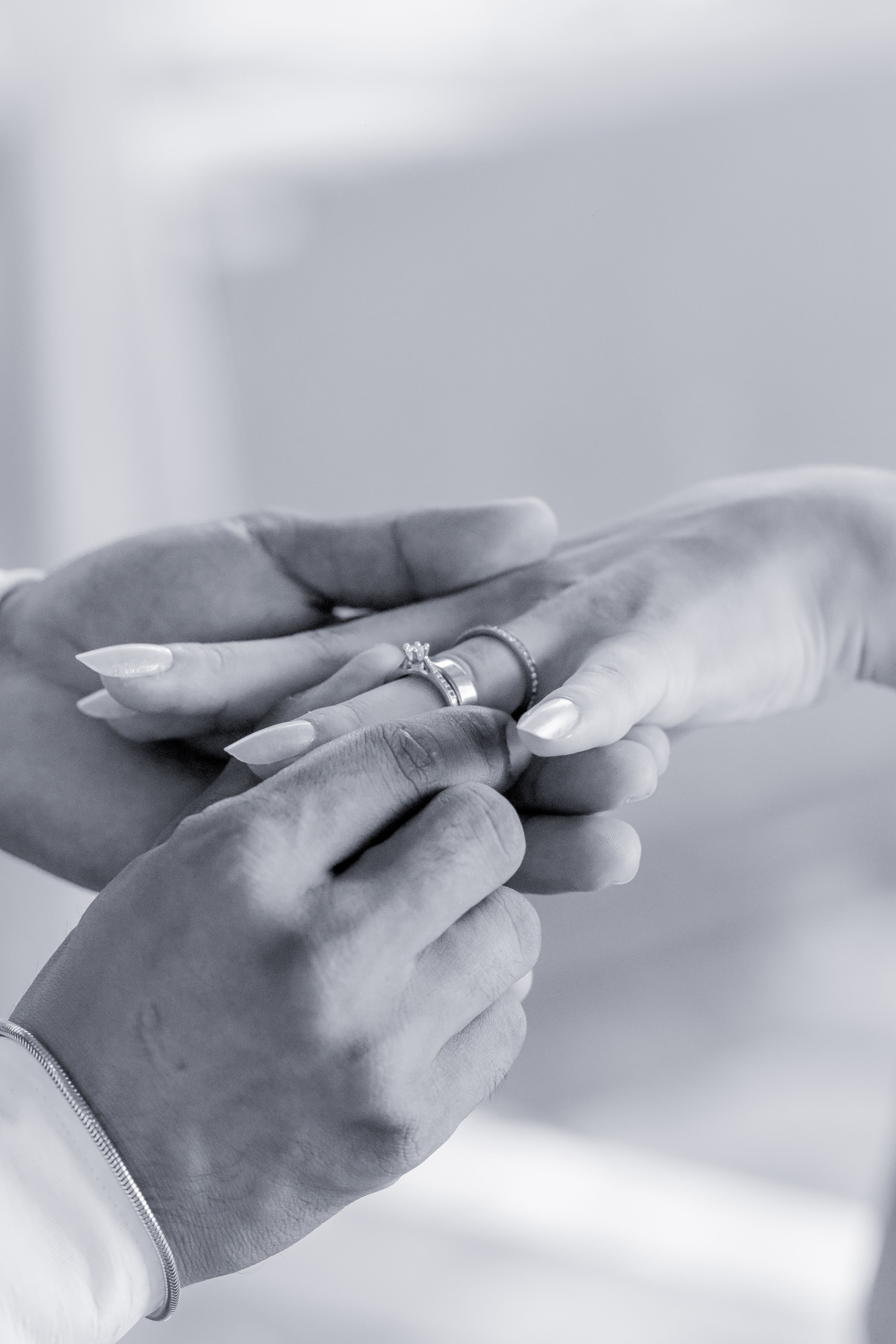 Close-Up of a Romantic Wedding Ring Exchange · Free Stock Photo