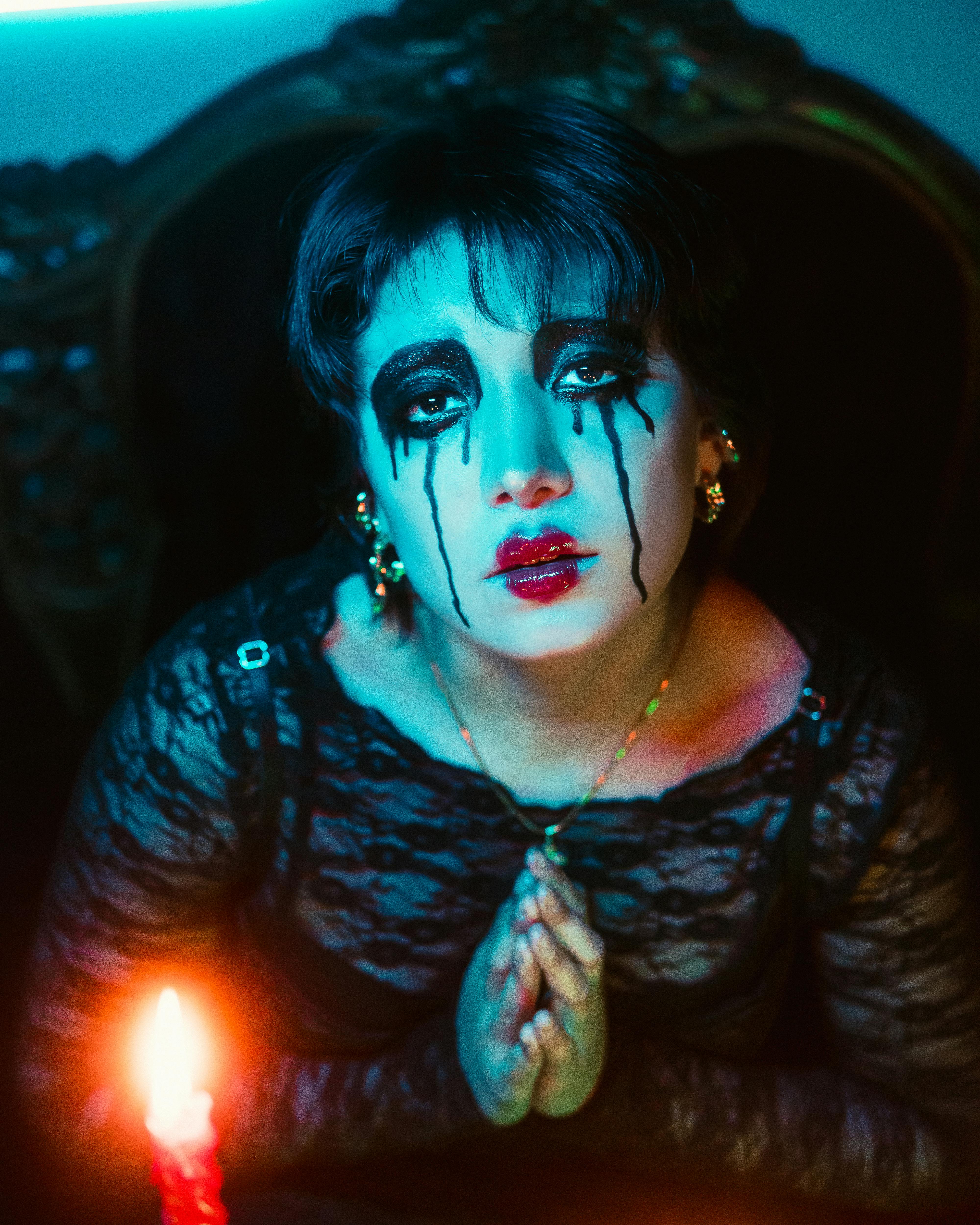 Dramatic Gothic Portrait with Candle · Free Stock Photo