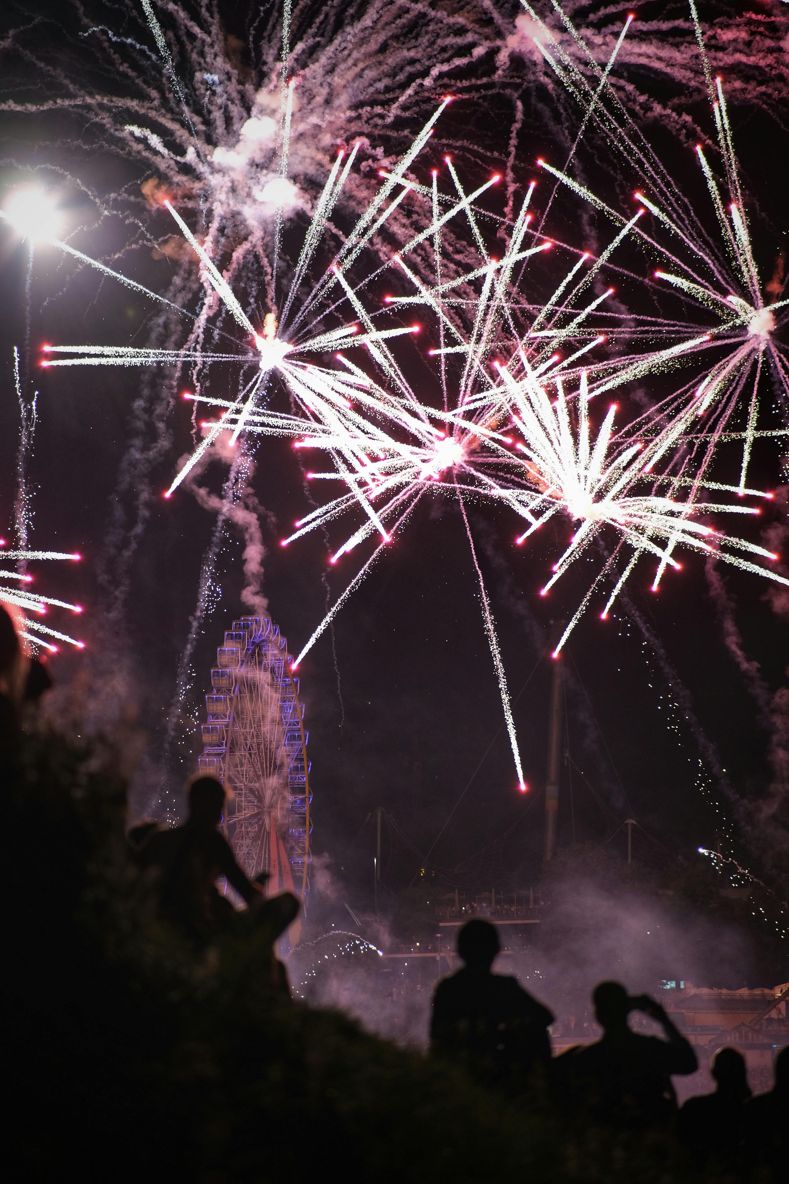 Colorful Fireworks Celebration at Night Carnival · Free Stock Photo