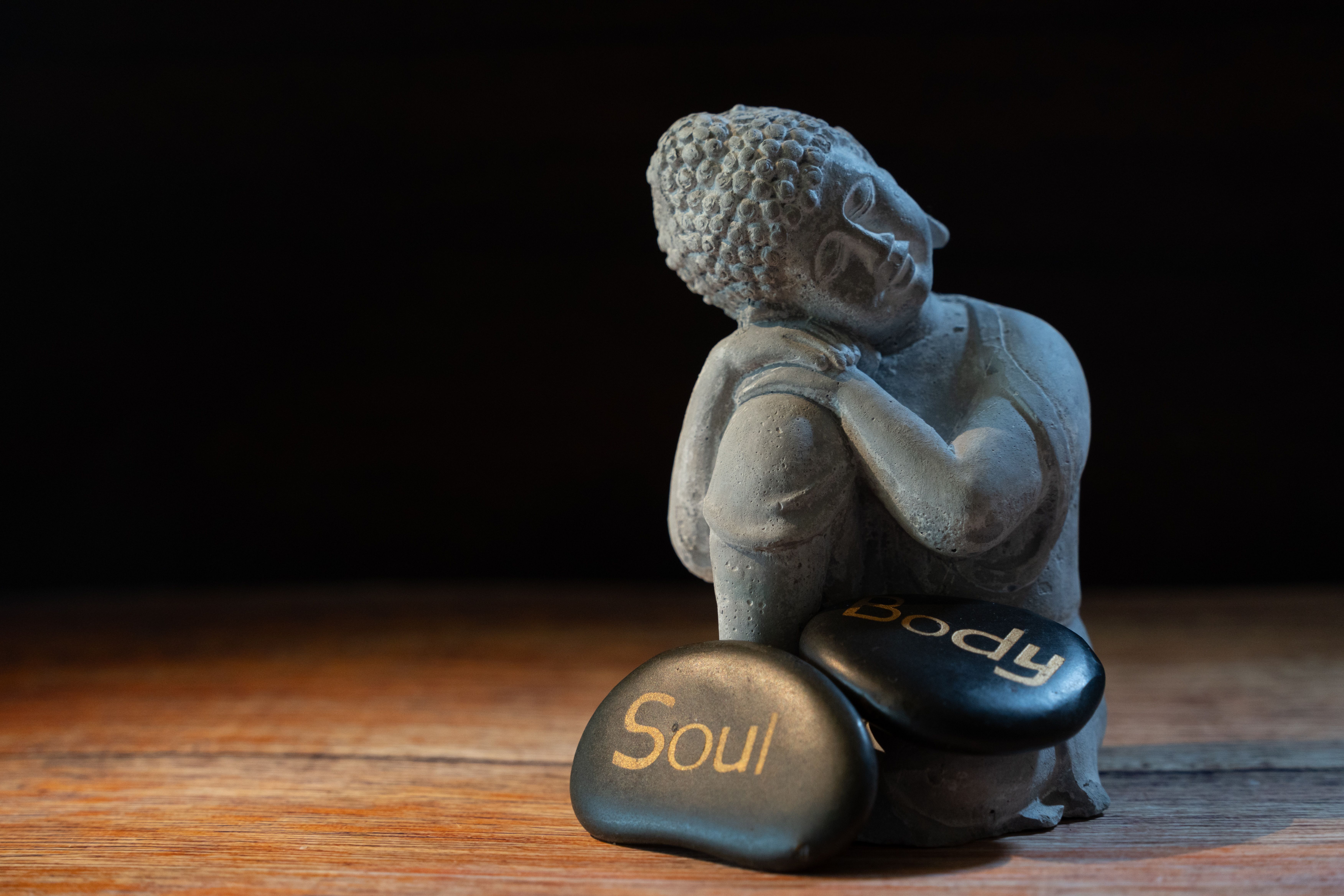 Tranquil Buddha Statue with Soul and Body Stones · Free Stock Photo