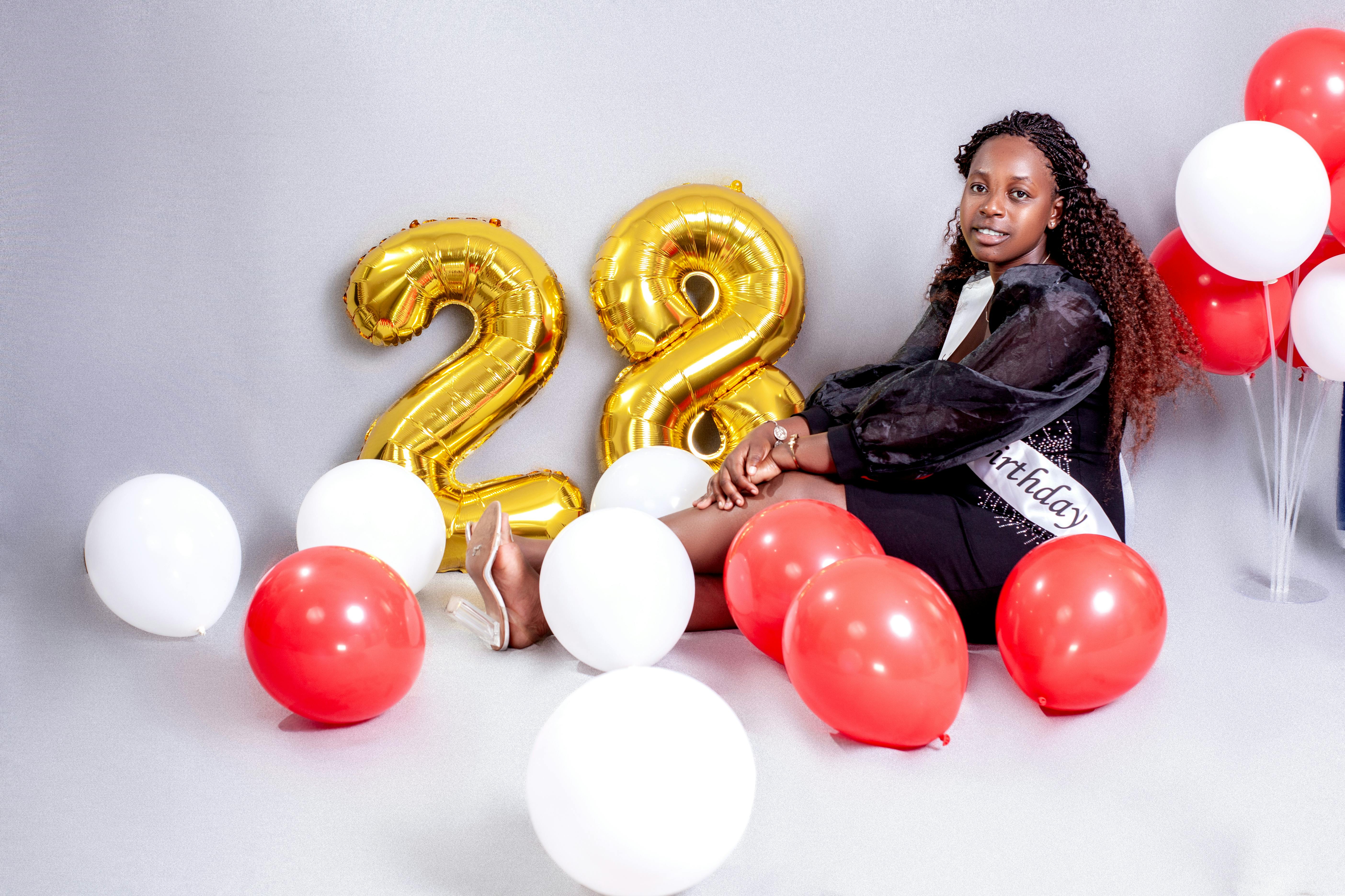 28th Birthday Celebration with Balloons · Free Stock Photo