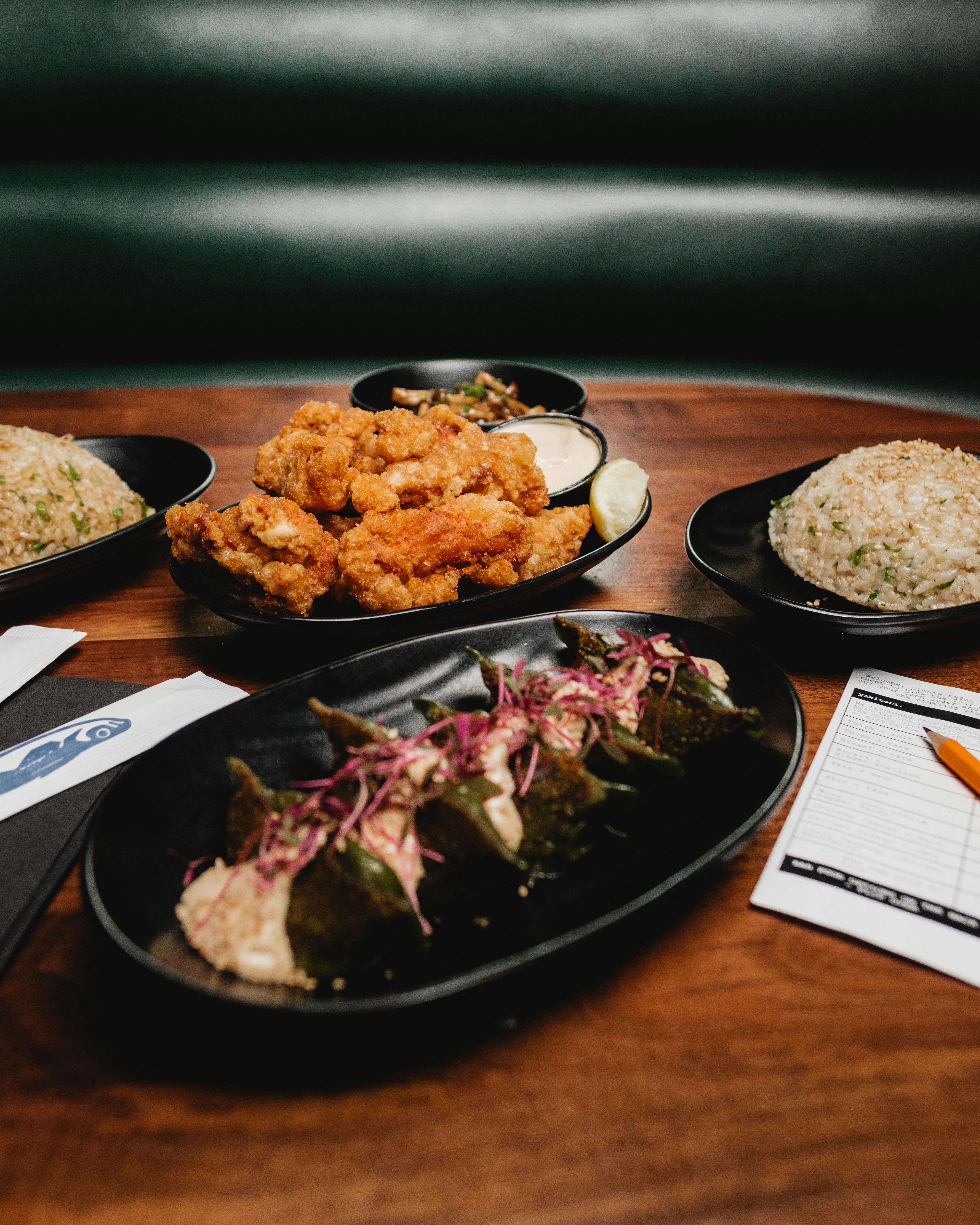 Japanese Cuisine with Fried Rice and Gyoza · Free Stock Photo