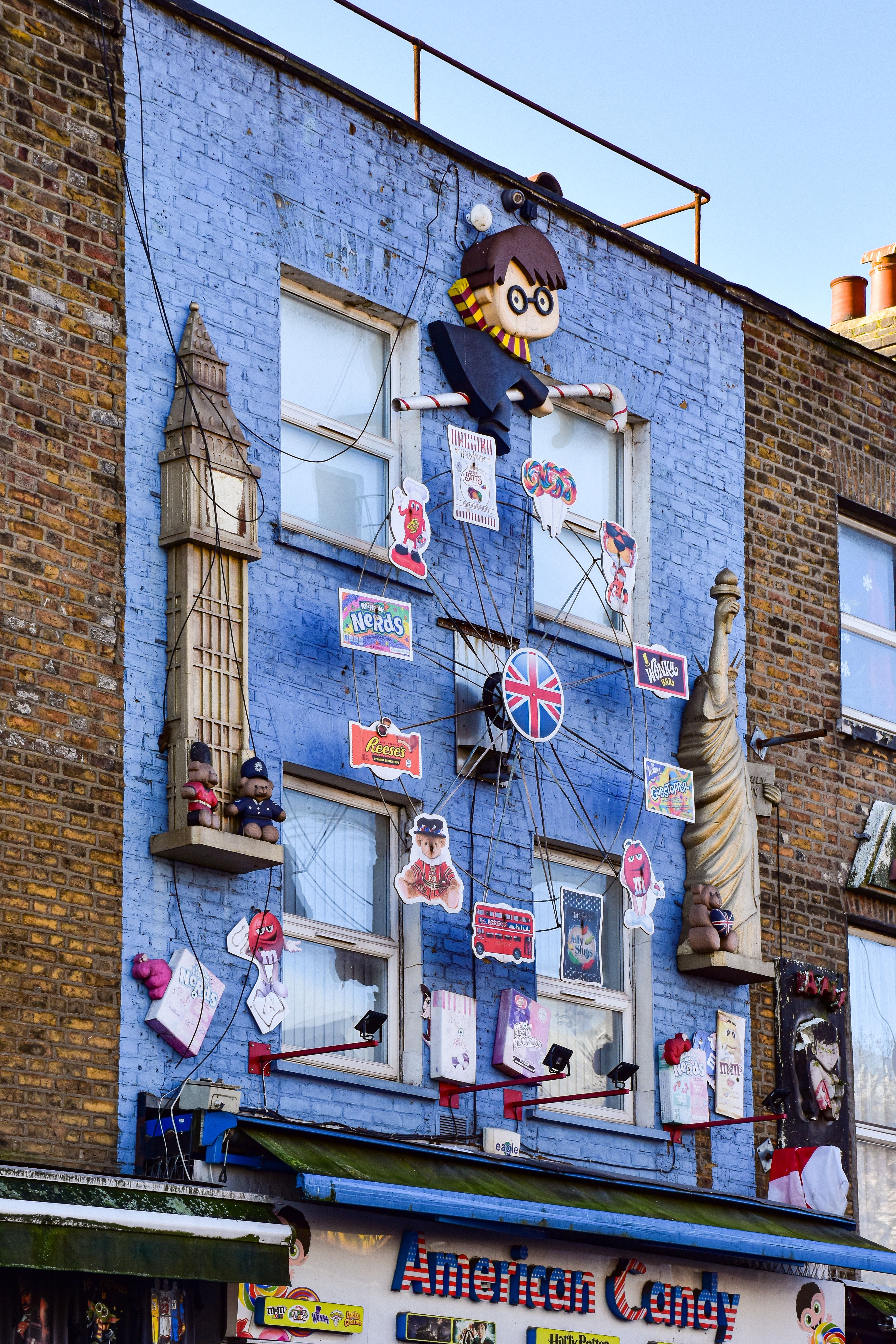 Quirky Storefront with British and American Iconography in London ...