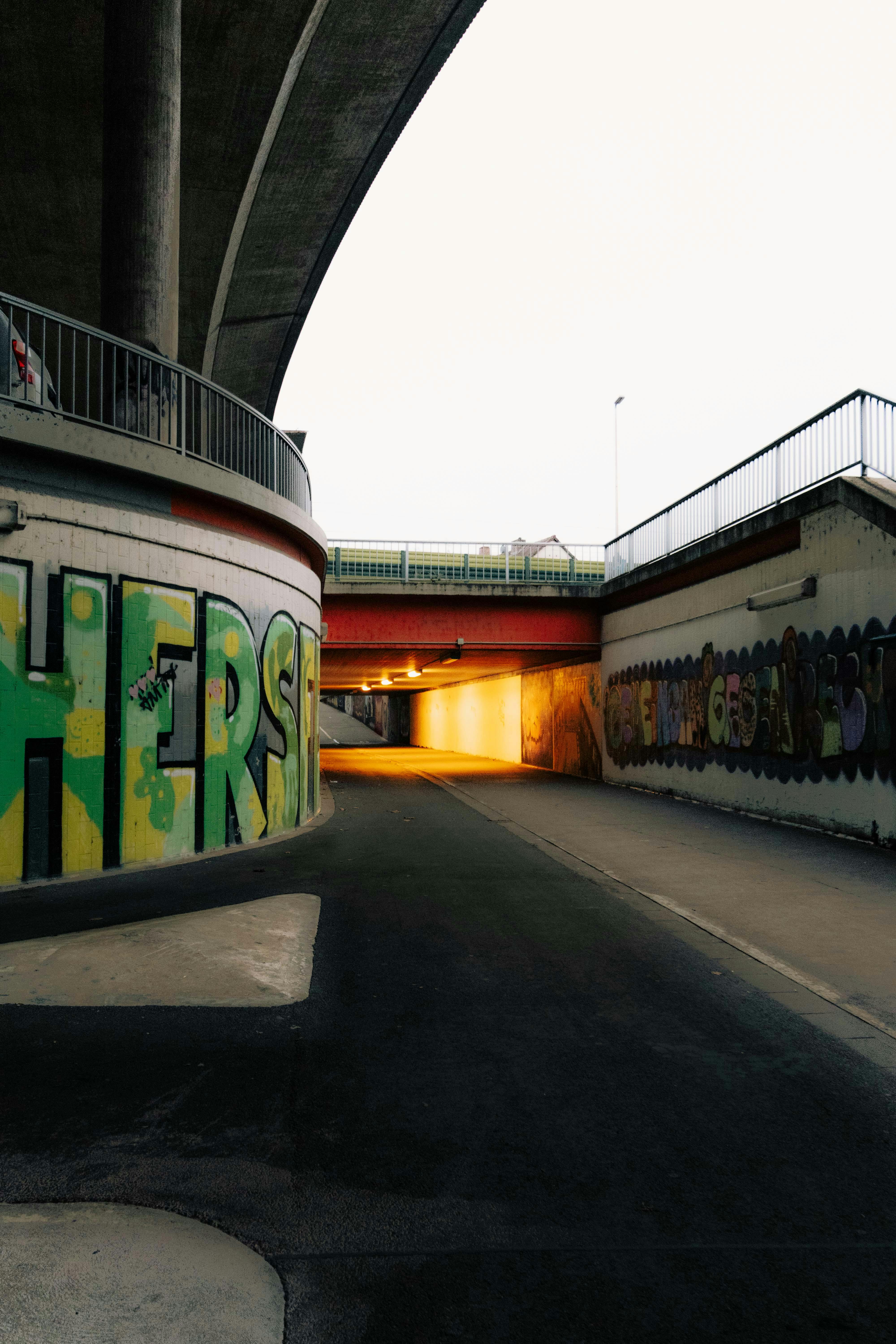 Urban Underpass with Vibrant Street Art · Free Stock Photo
