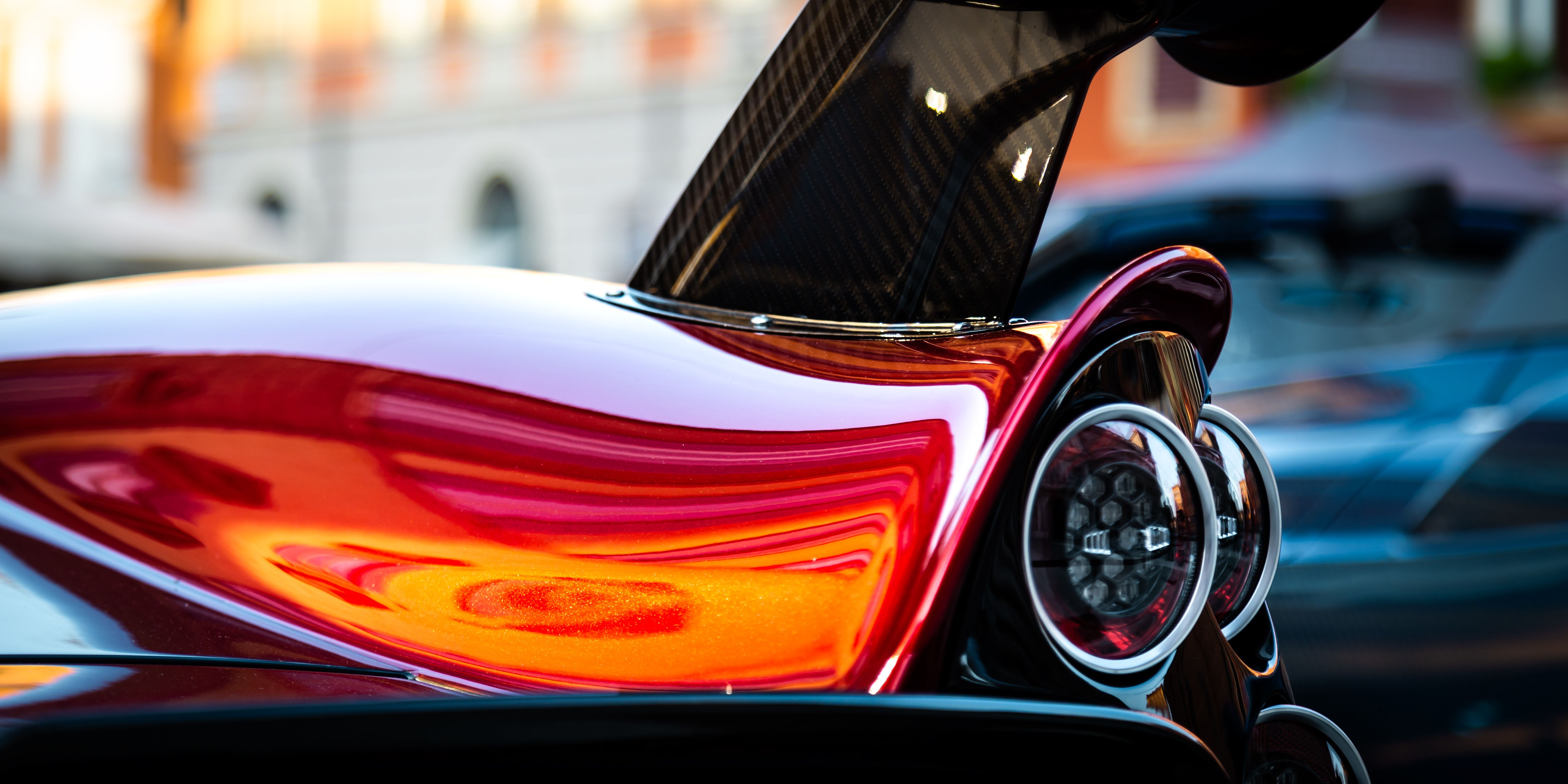 Close-Up of a Vibrant Luxury Supercar Tail · Free Stock Photo