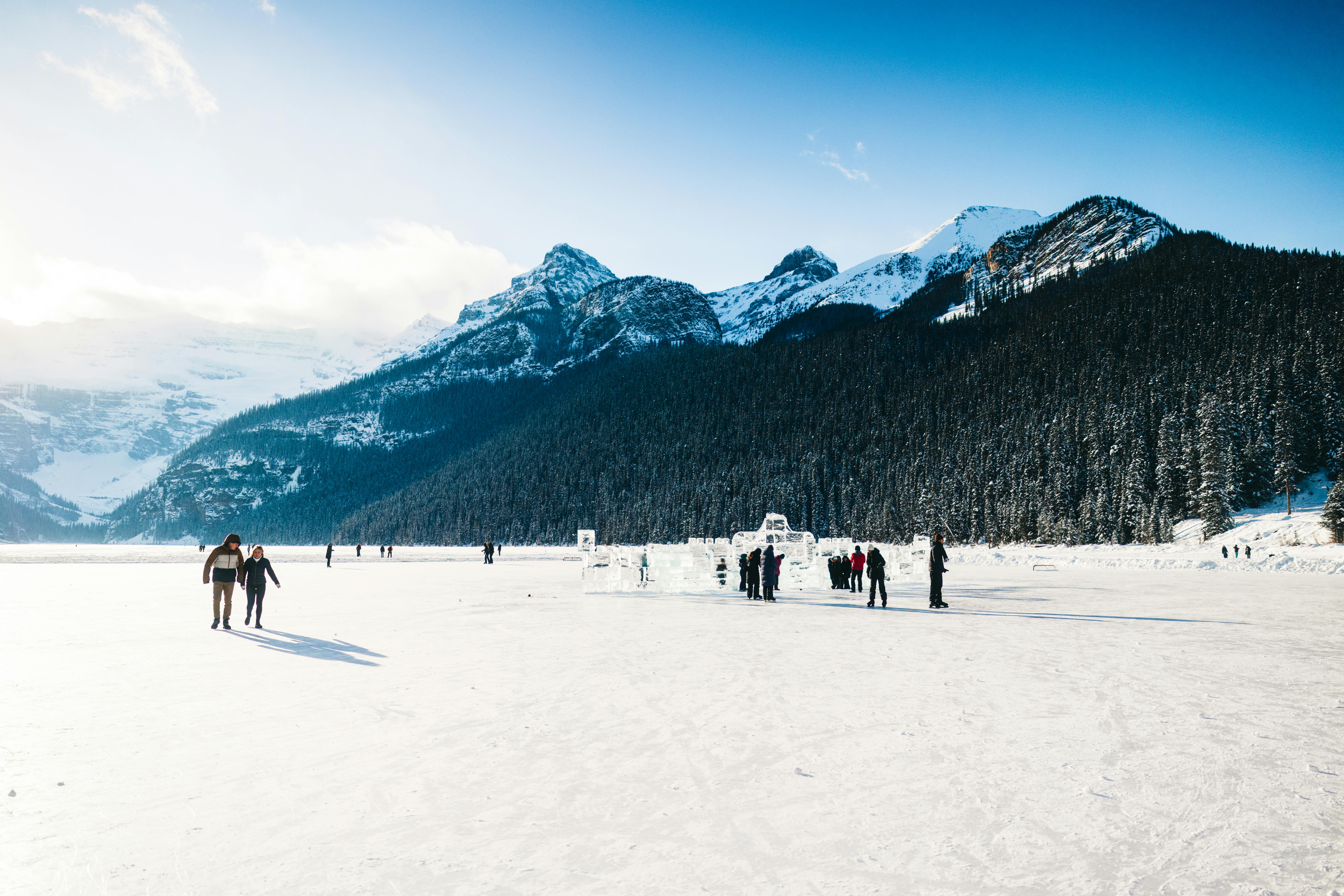 Winter Ice Skating at Lake Louise, Banff Canada · Free Stock Photo