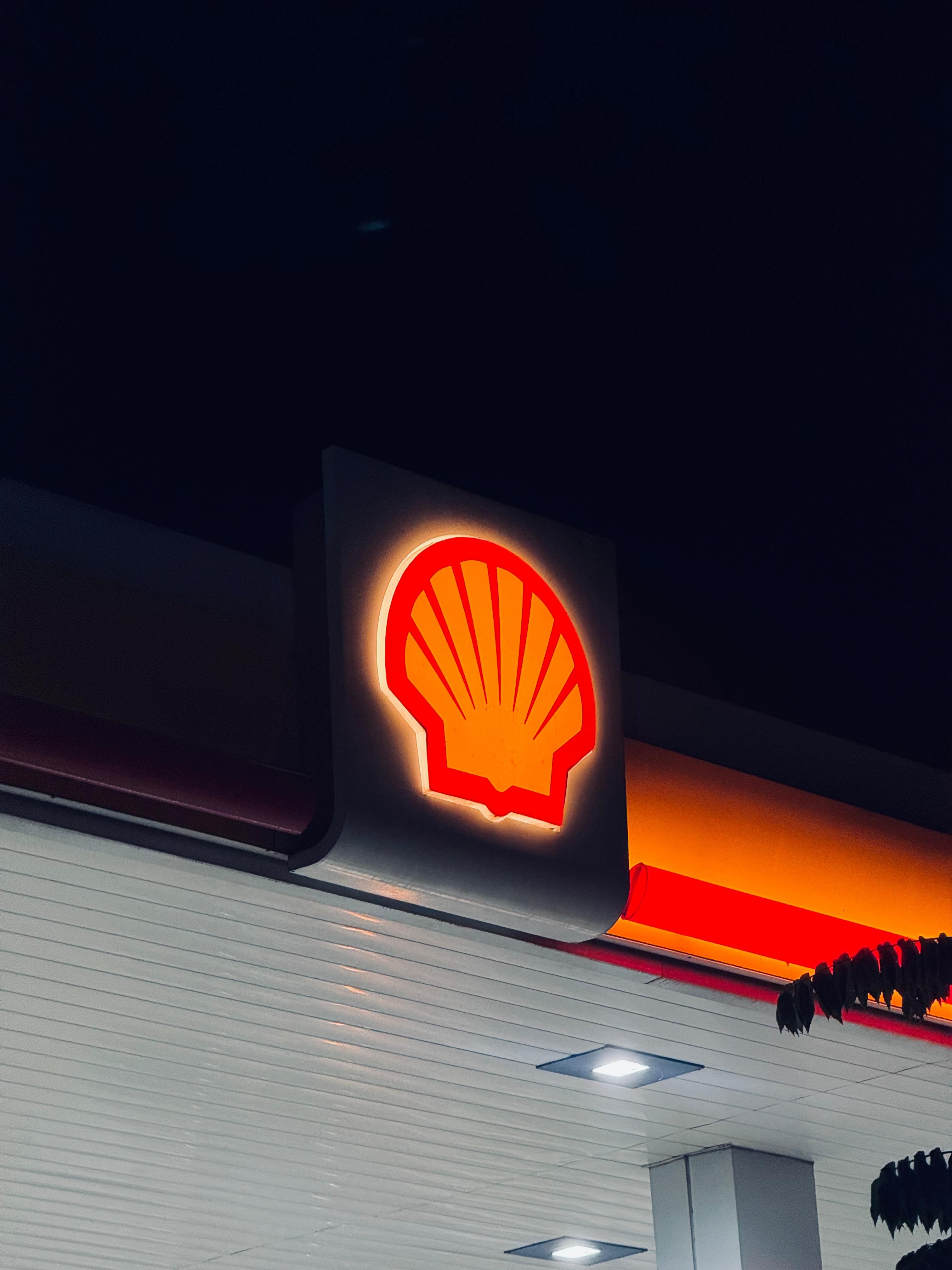 Shell Gas Station Sign at Night in Bengaluru · Free Stock Photo