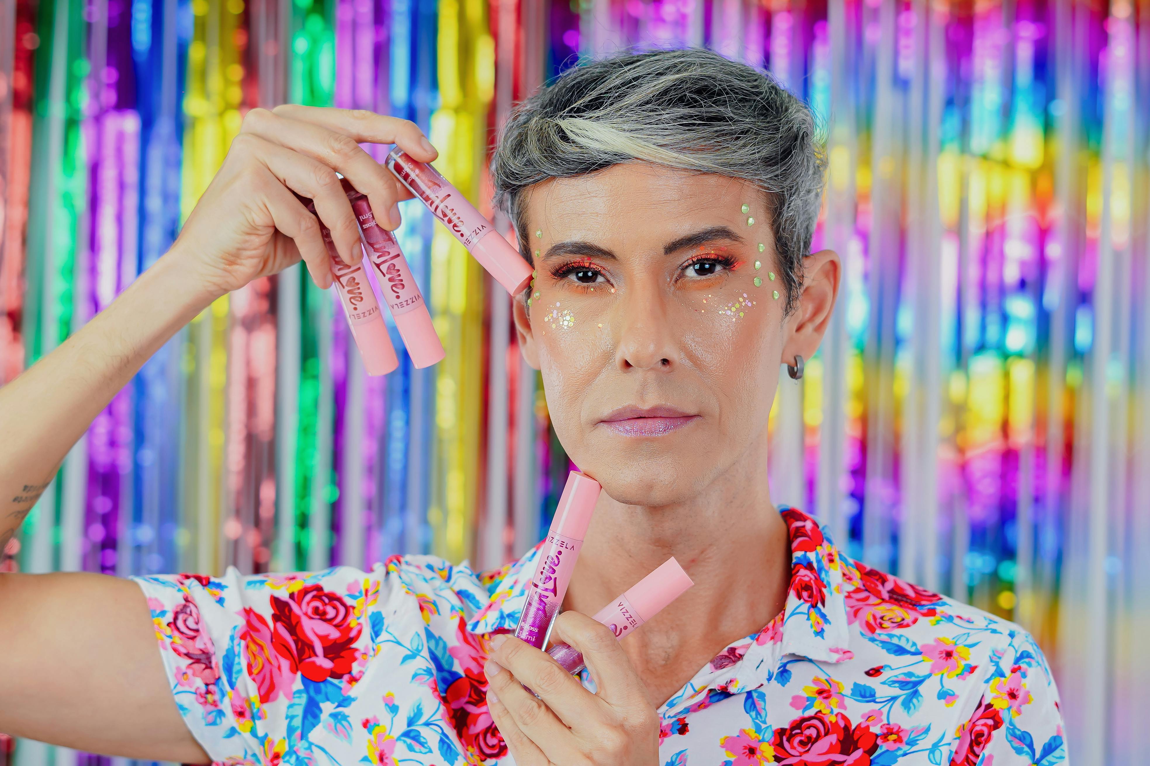 Vibrant Makeup and Glitter Portrait · Free Stock Photo