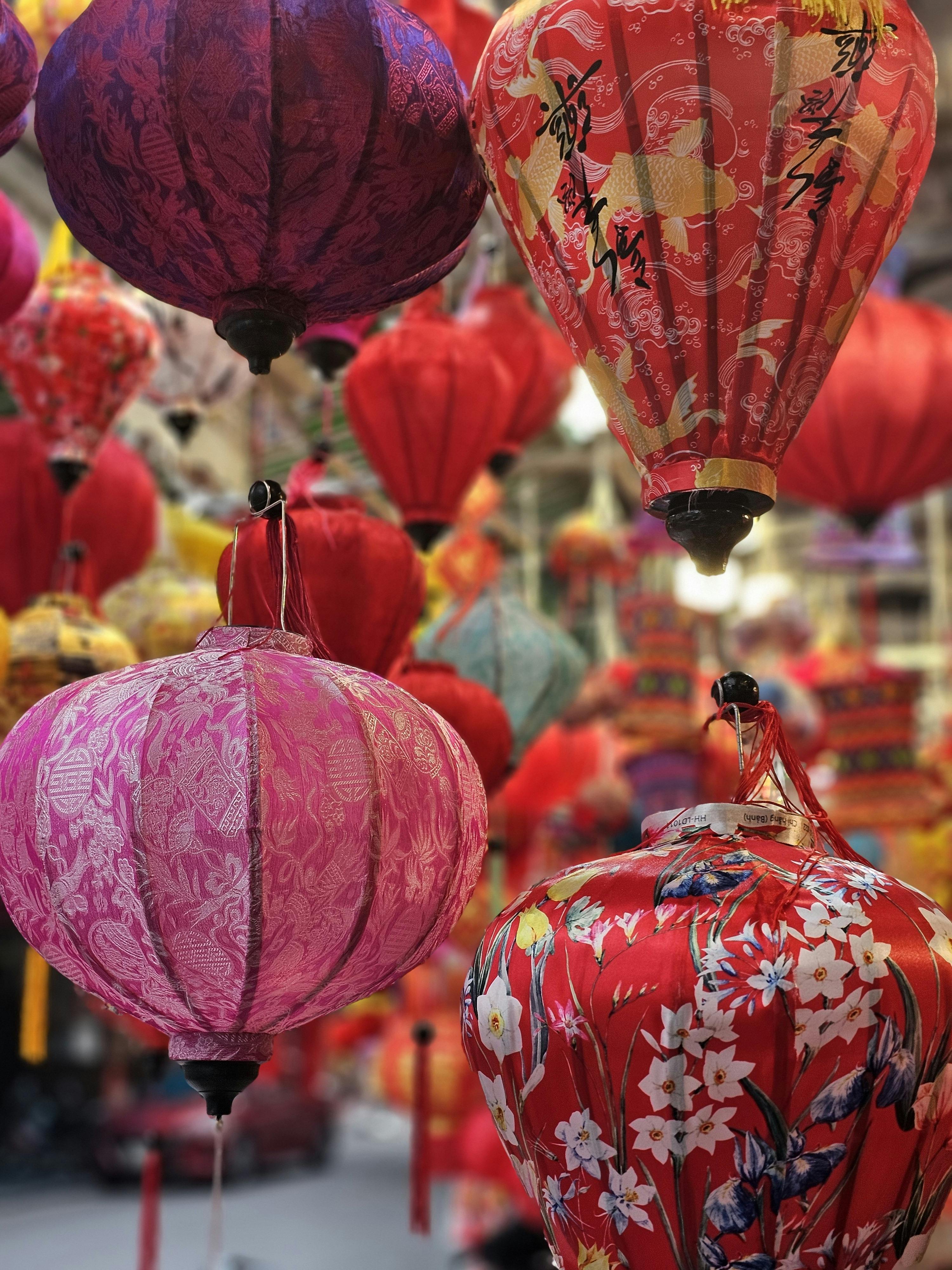 Colorful Traditional Chinese Lanterns Display · Free Stock Photo