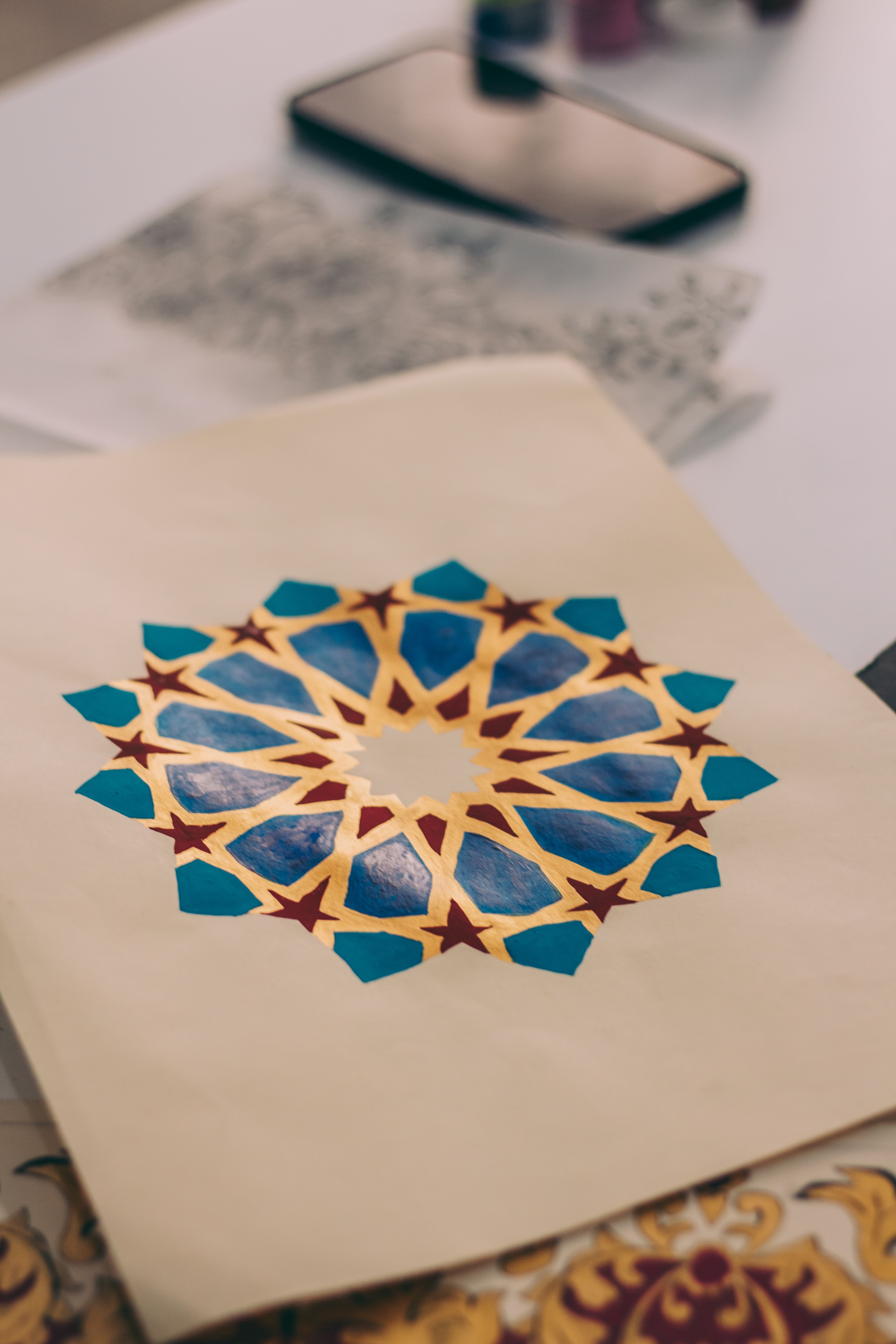Intricate Geometric Mandala Design on Paper · Free Stock Photo