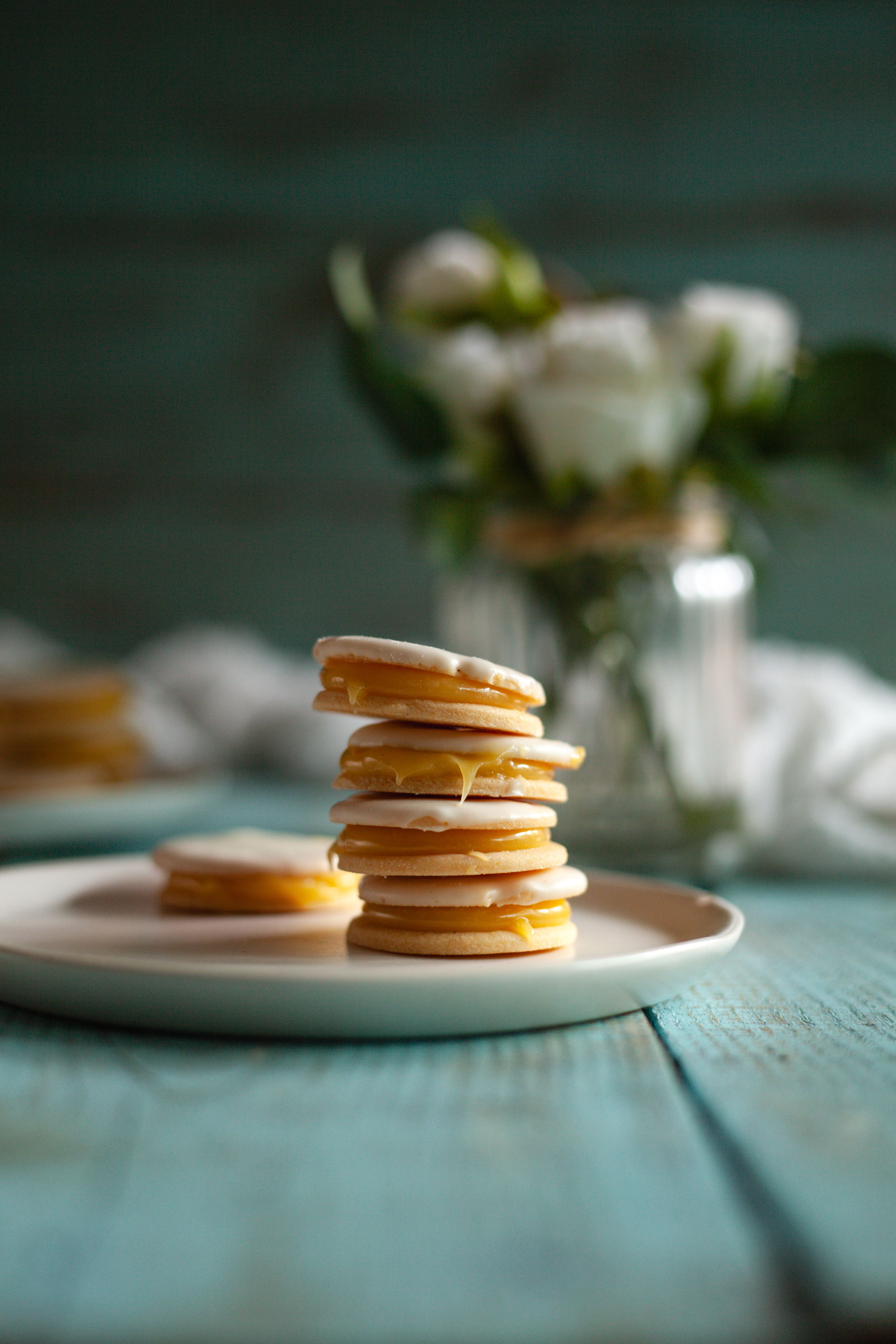 Stack of Delicious Alfajores with Floral Background · Free Stock Photo