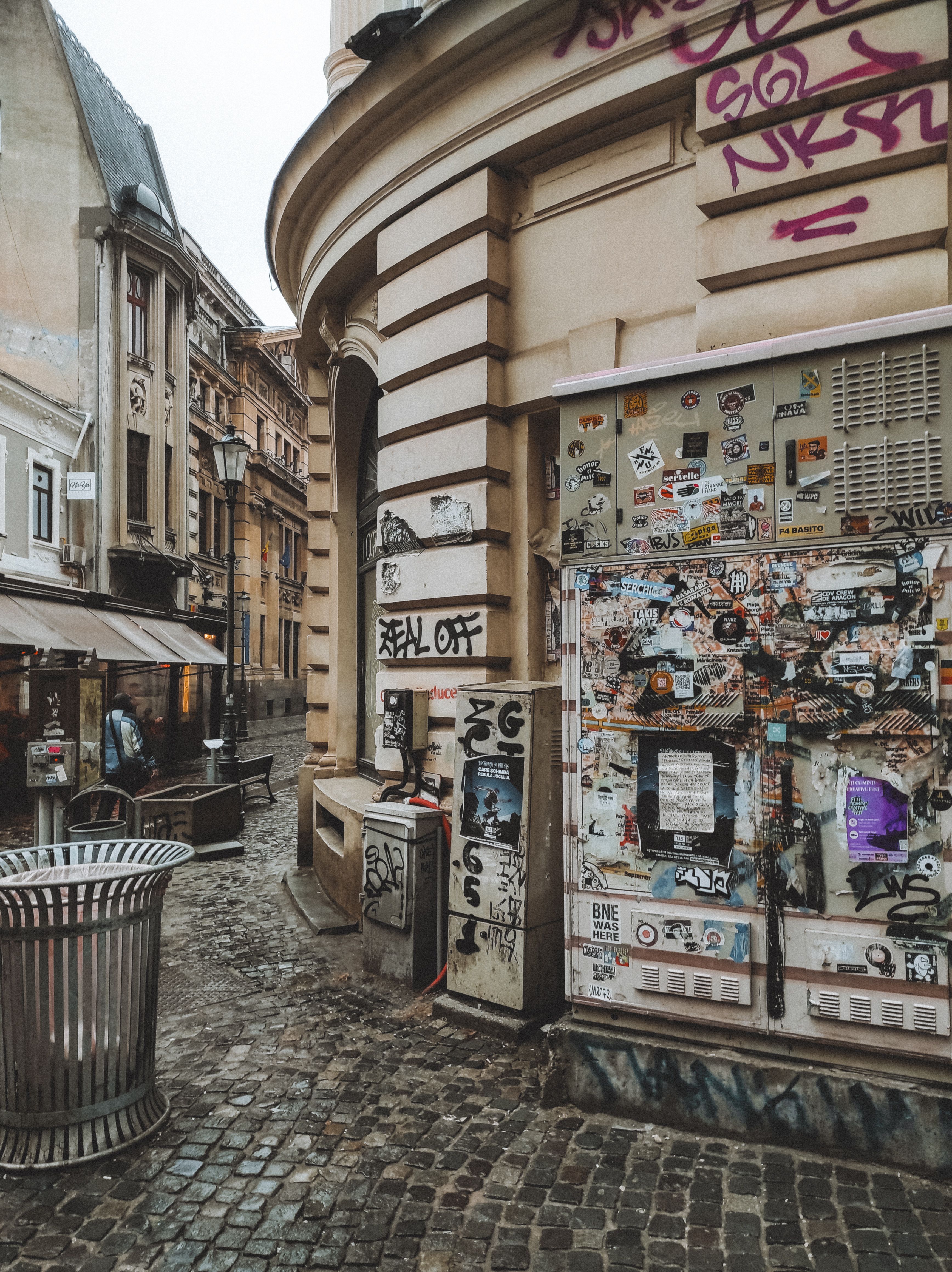 Graffiti-Tagged Urban Street Corner with Posters · Free Stock Photo