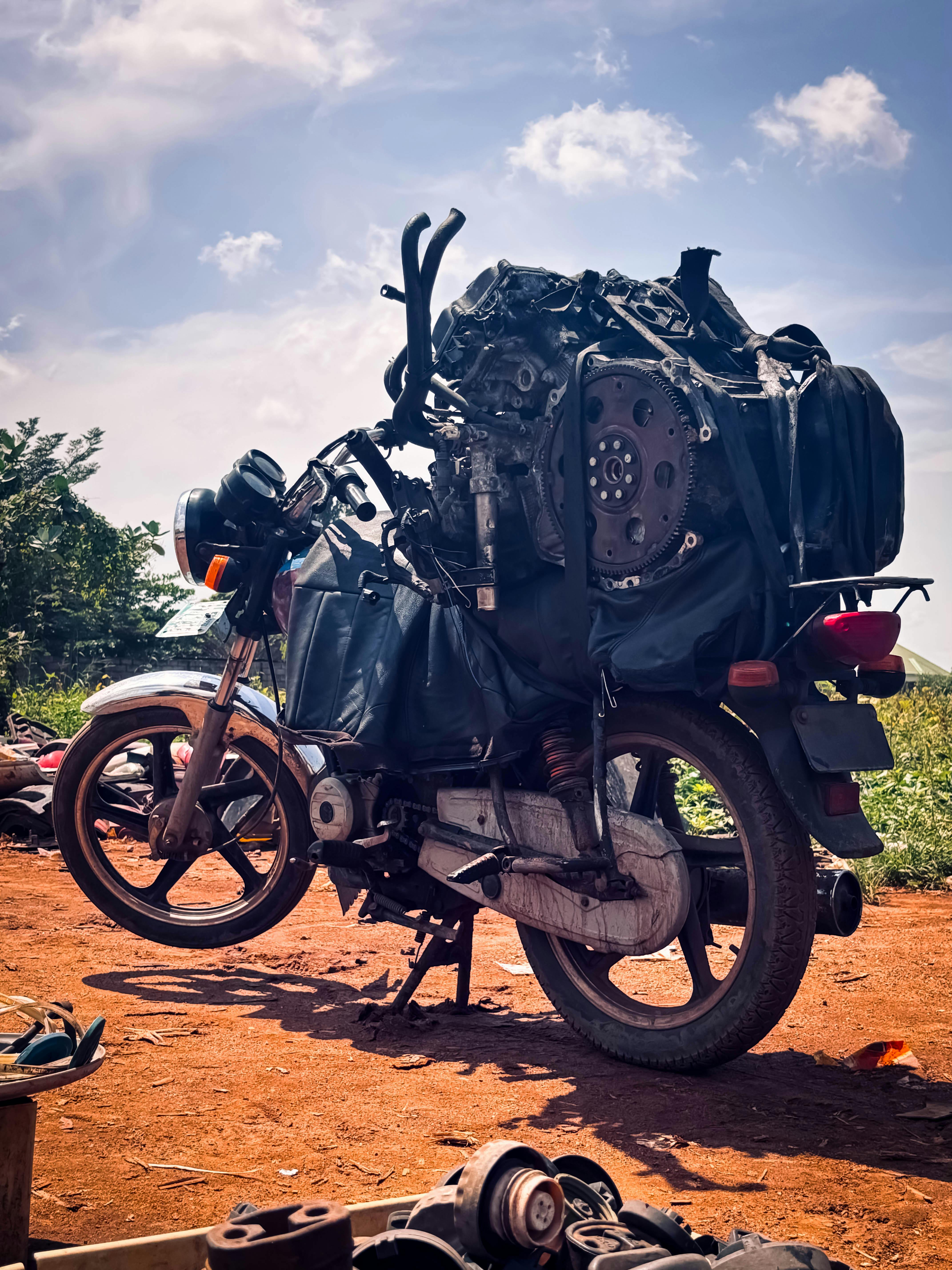 Motorcycle with Large Engine in Kurmin Mashi, Nigeria · Free Stock Photo