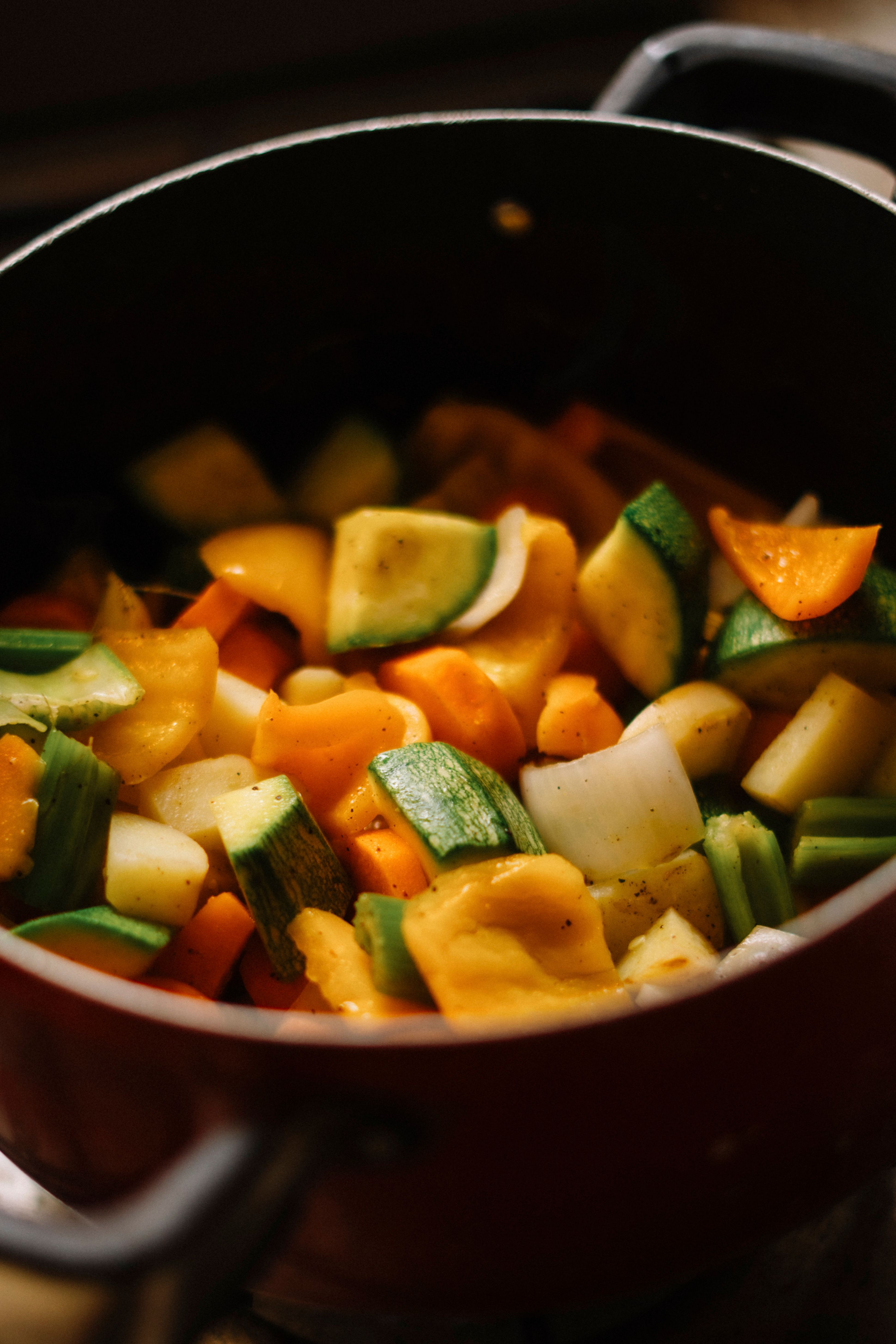Fresh Mixed Vegetables Cooking in Pot · Free Stock Photo